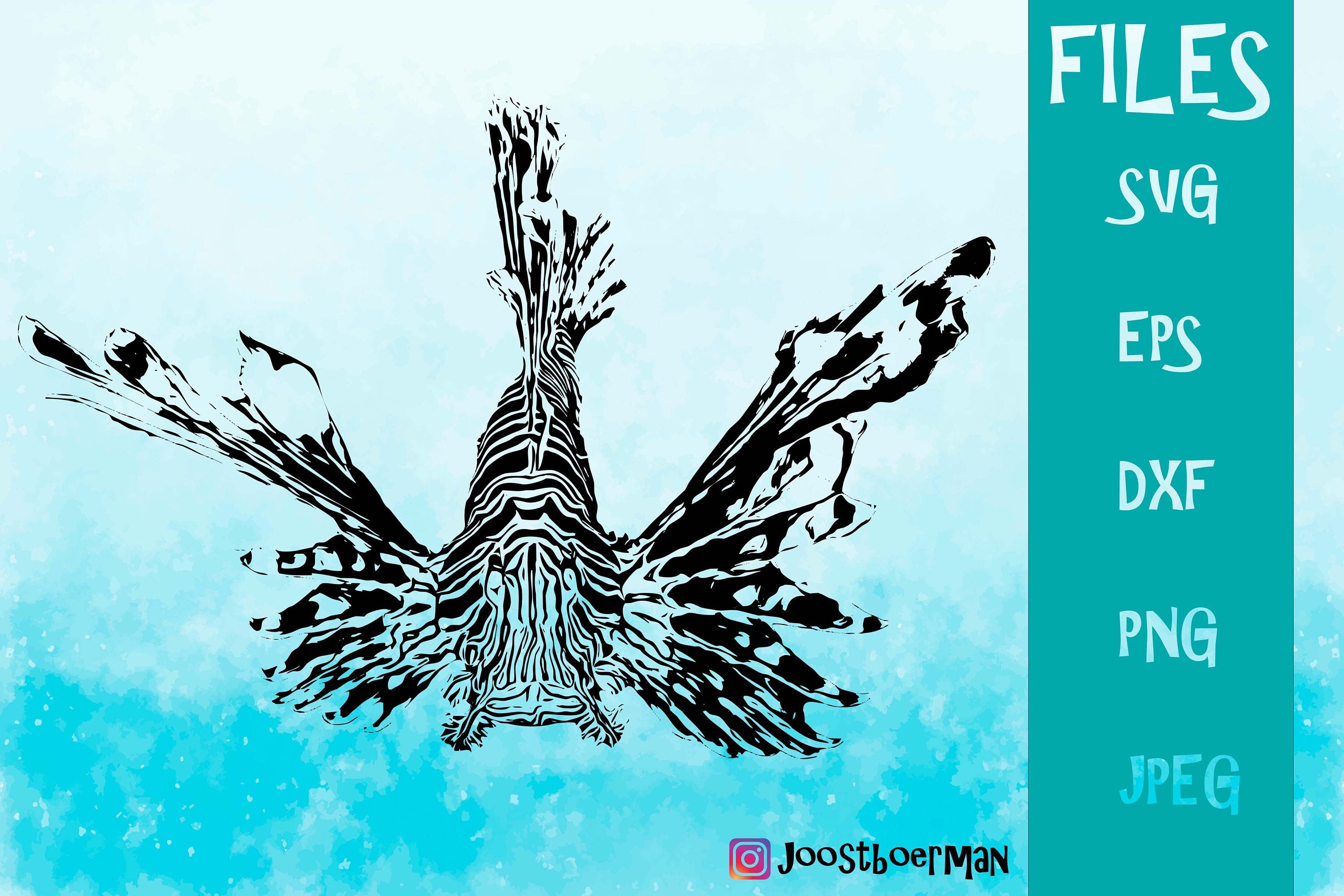 Lionfish SVG, Lionfish PNG, Clipart SVG , Fish Sag, Ocean Animals ...