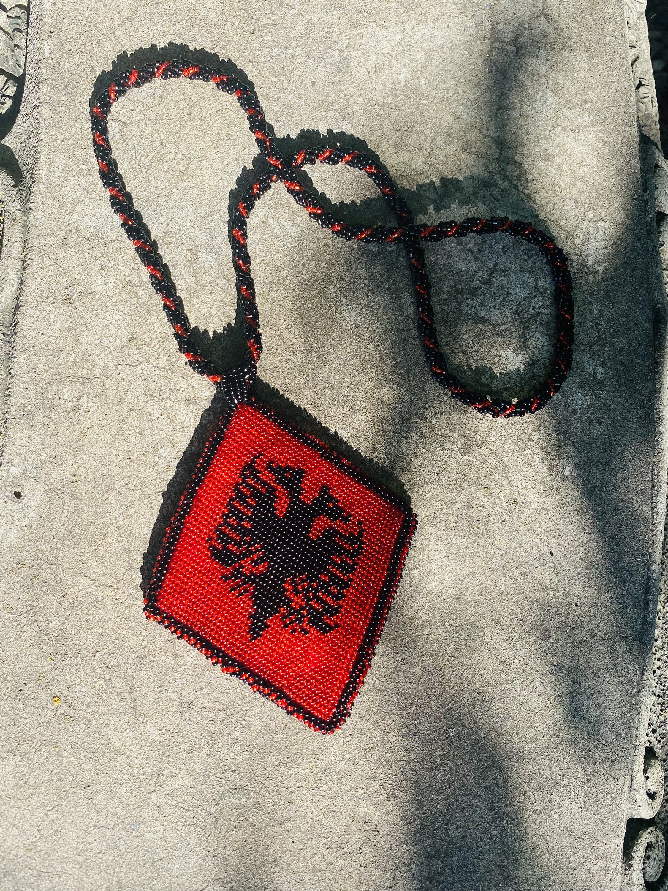 Albanian Beaded Shqiponja Necklace - Etsy