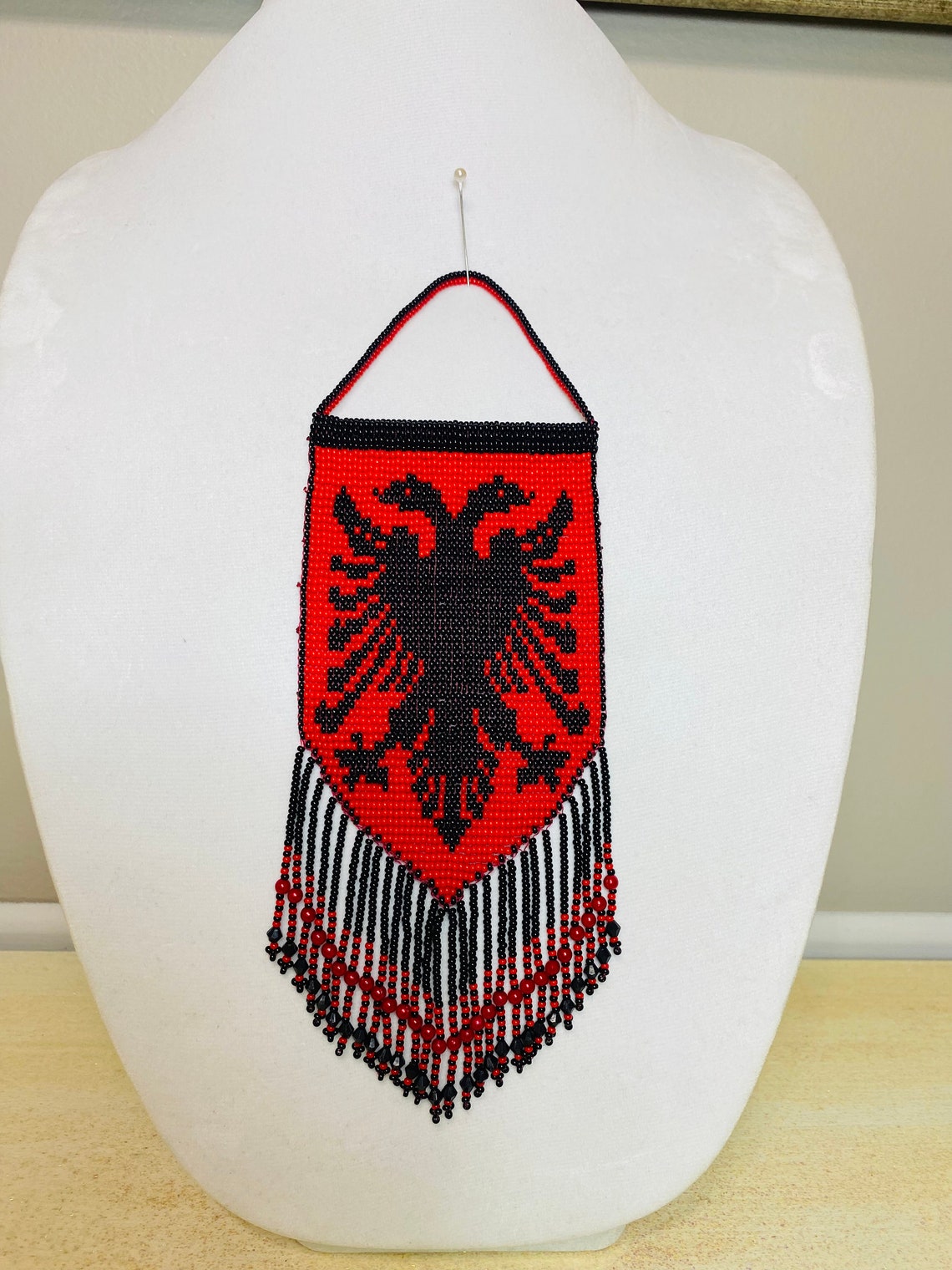Shqiponja- Handbeaded Decorative Albanian Pendant - Etsy