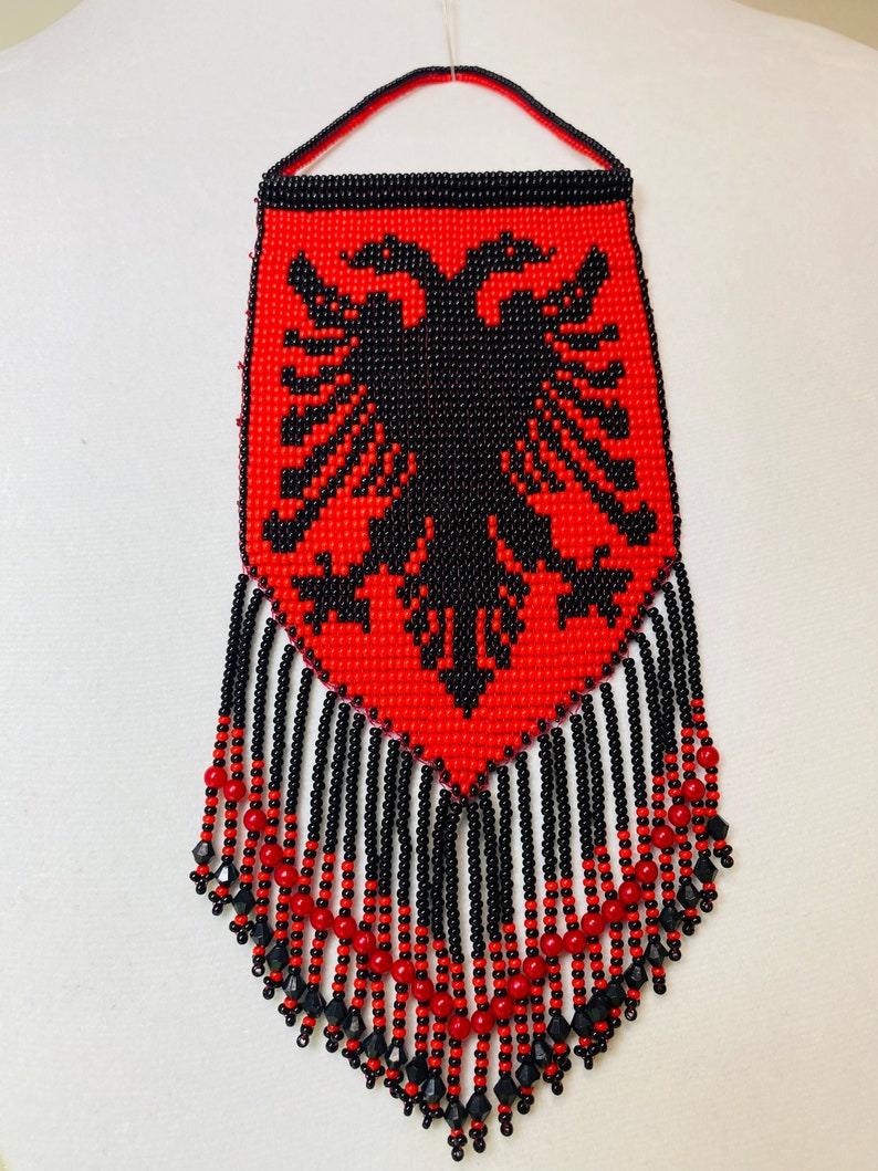 Shqiponja- Handbeaded Decorative Albanian Pendant - Etsy