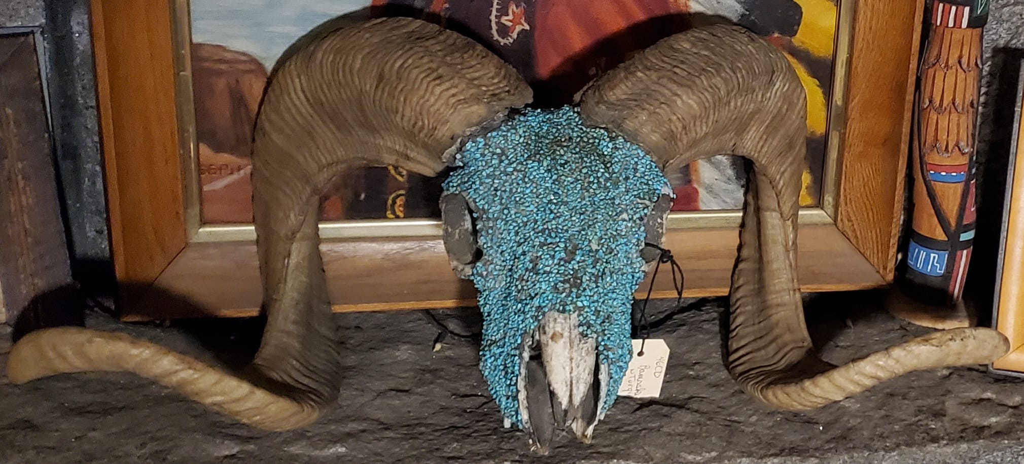 Ram Skull Native American Turquoise Art Antique - Etsy