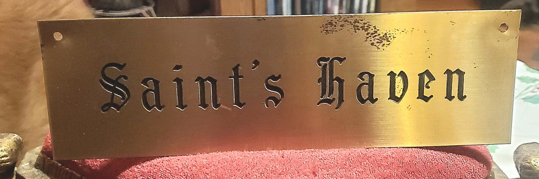 Vintage Engraved Brass Sign - Etsy