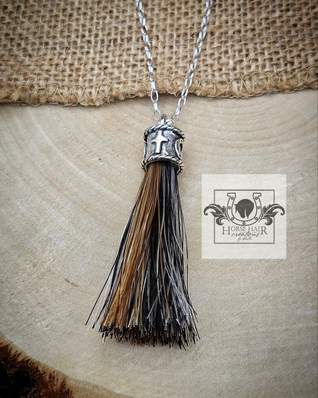 Tassel Style Sterling Silver Horse Hair Pendant Necklace - CUSTOM ORDER ...