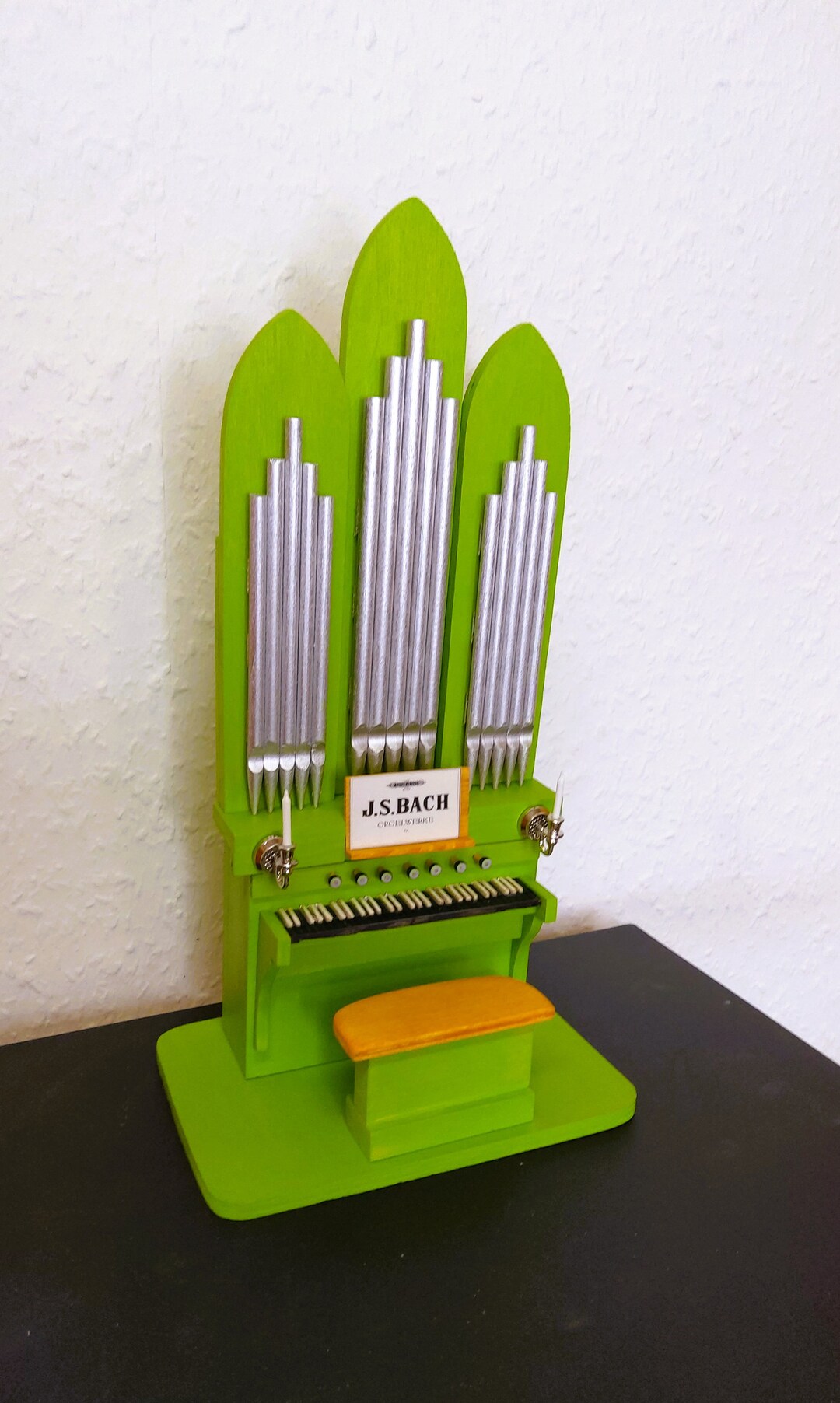 Art Decore Miniature Organ Model Handcrafted Green With Silver Pipes - Etsy