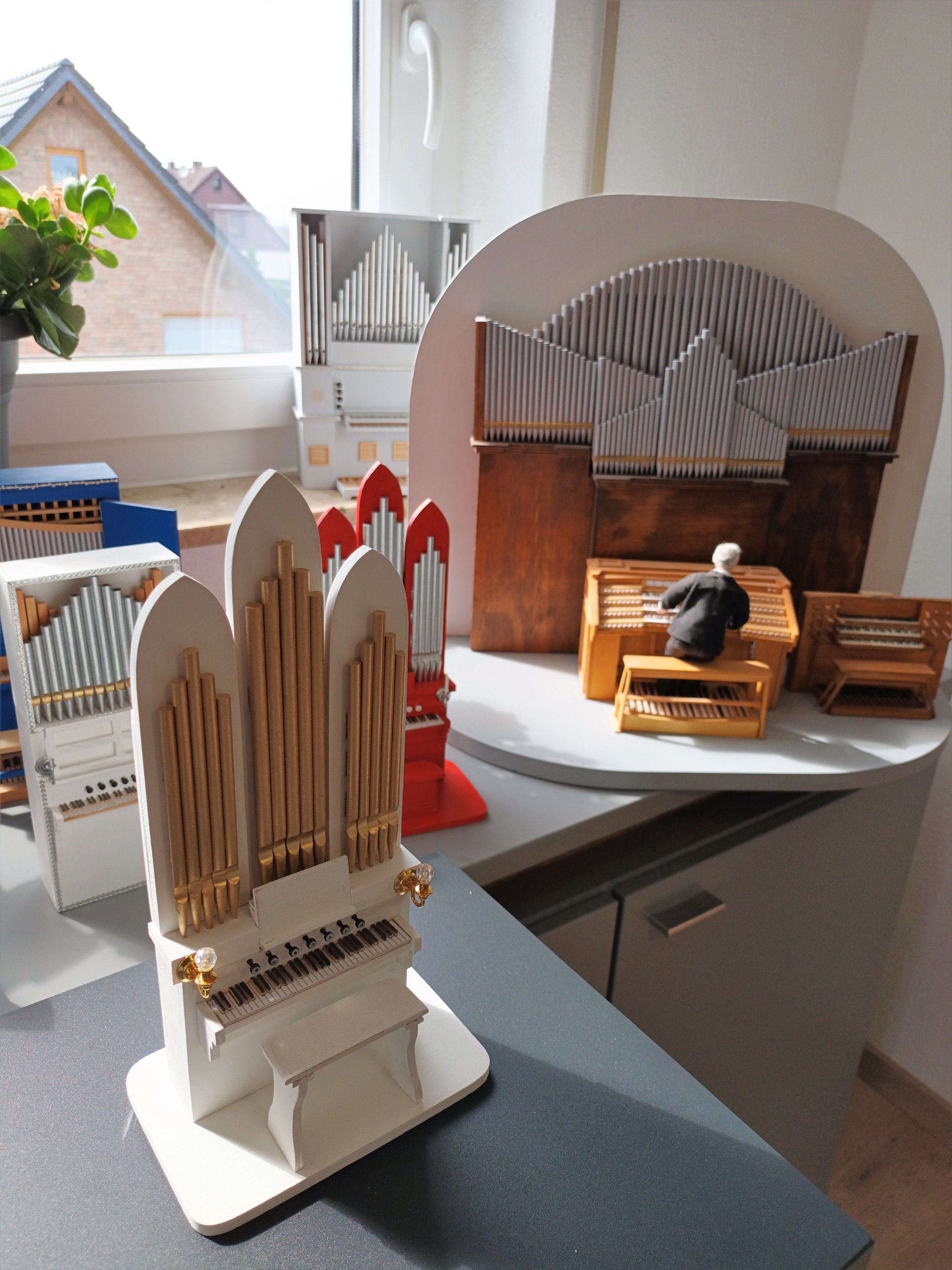 Art Decore Miniature Organ Model Made by Hand White Chalk - Etsy