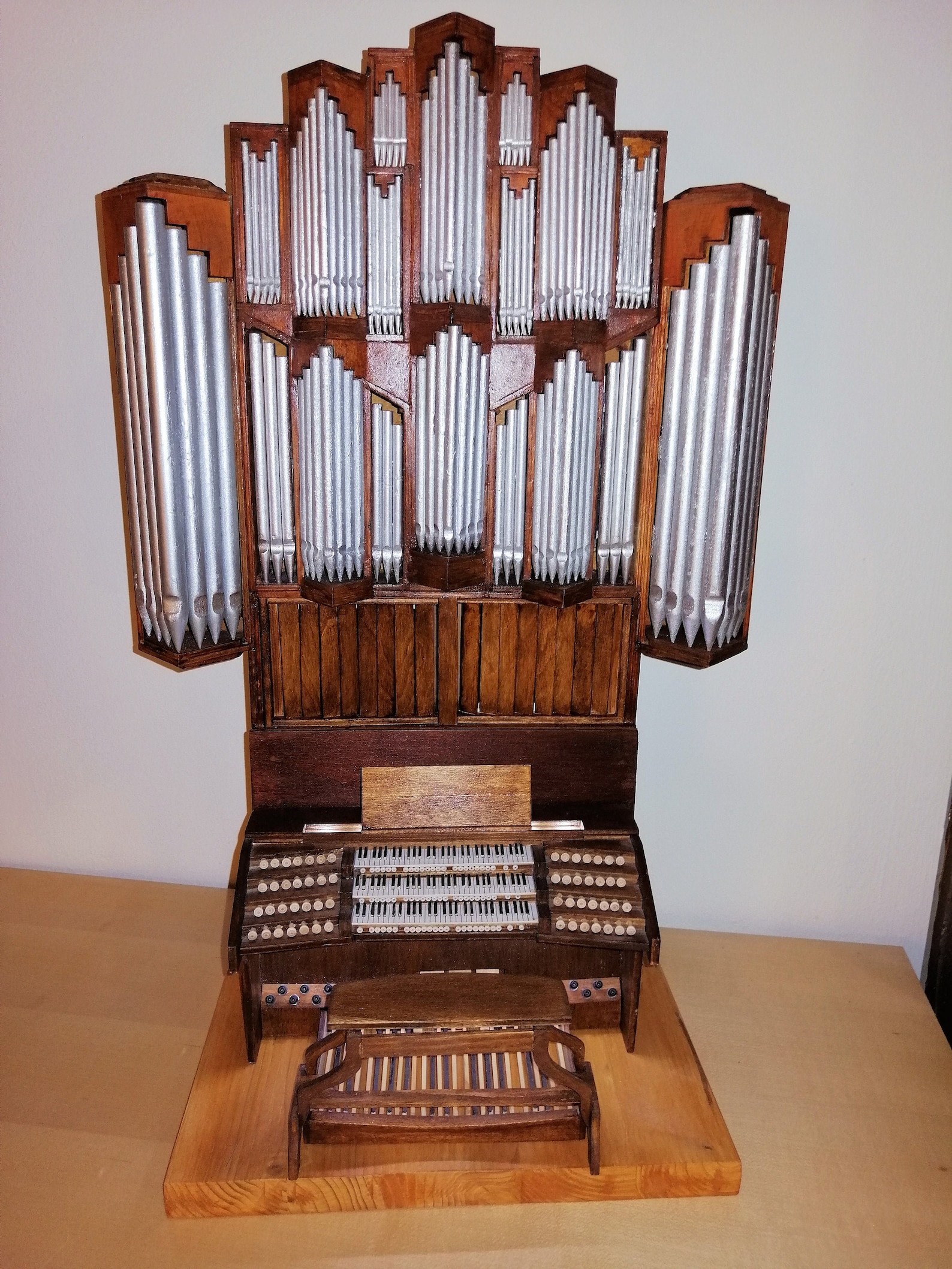 Miniature Organ Model Playing Table and Pipe Brochure Handmade ...