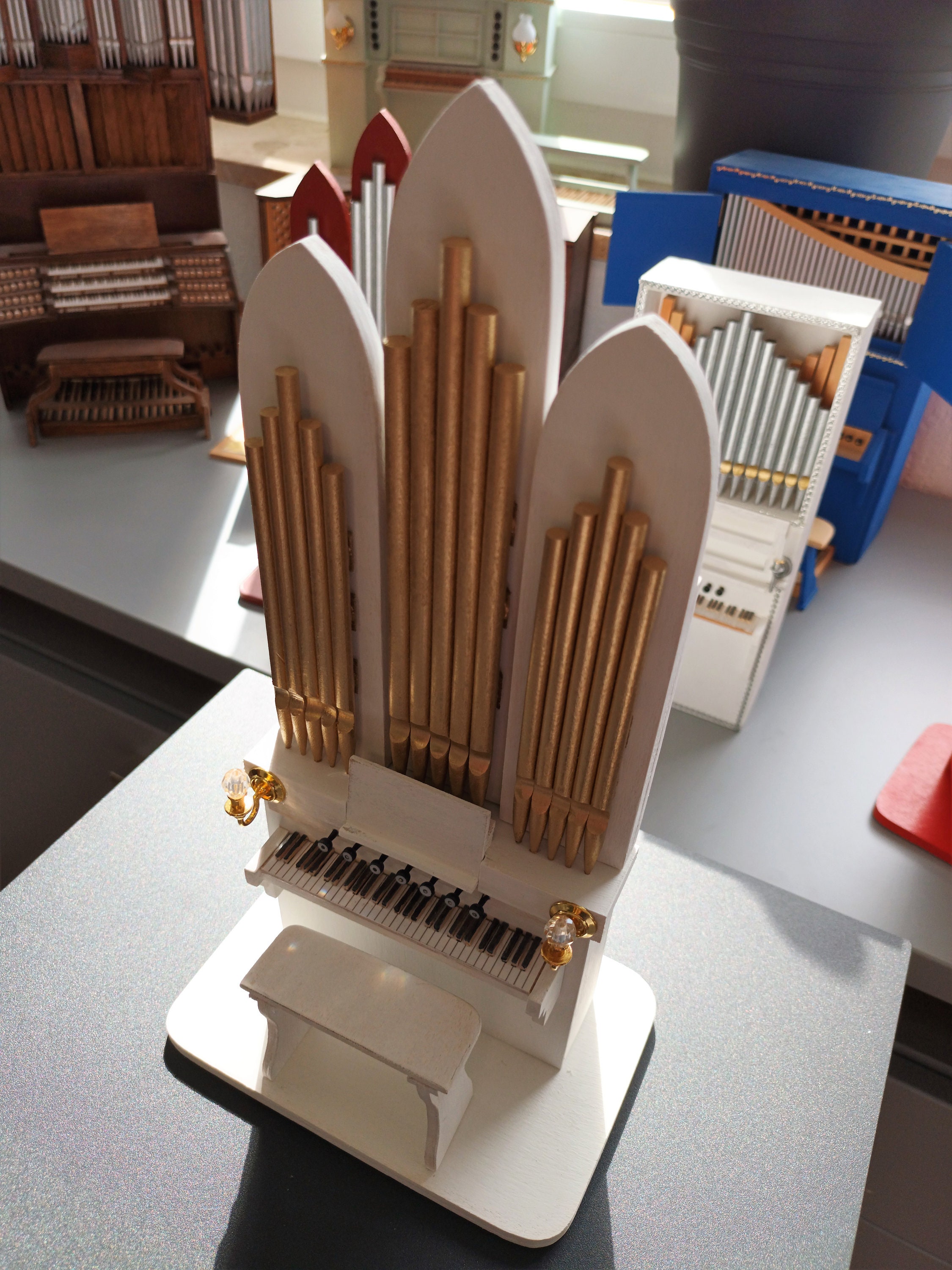 Art Decore Miniature Organ Model Made by Hand White Chalk - Etsy