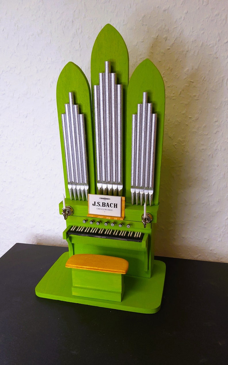 Art Decore Miniature Organ Model Handcrafted Green With Silver Pipes - Etsy