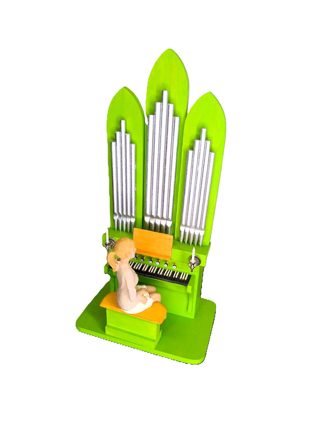Art Decore - Miniature Organ Model Handcrafted - Green With Silver ...