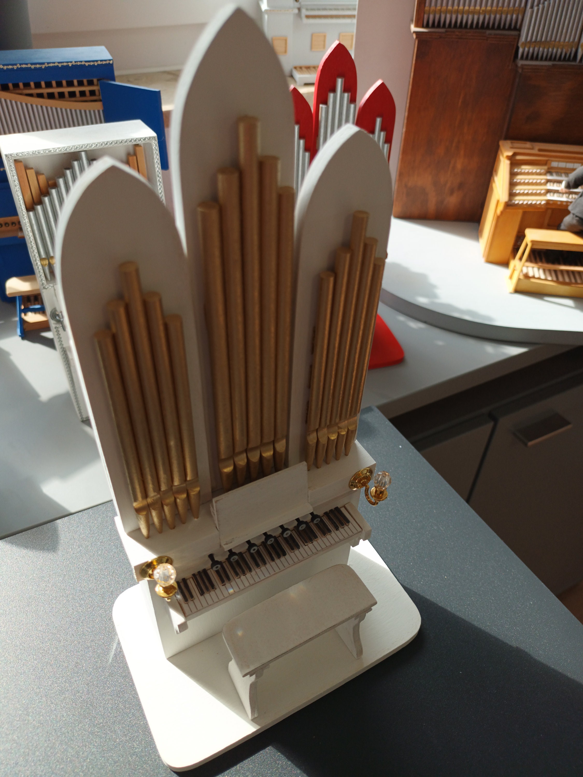 Art Decore Miniature Organ Model Made by Hand White Chalk - Etsy