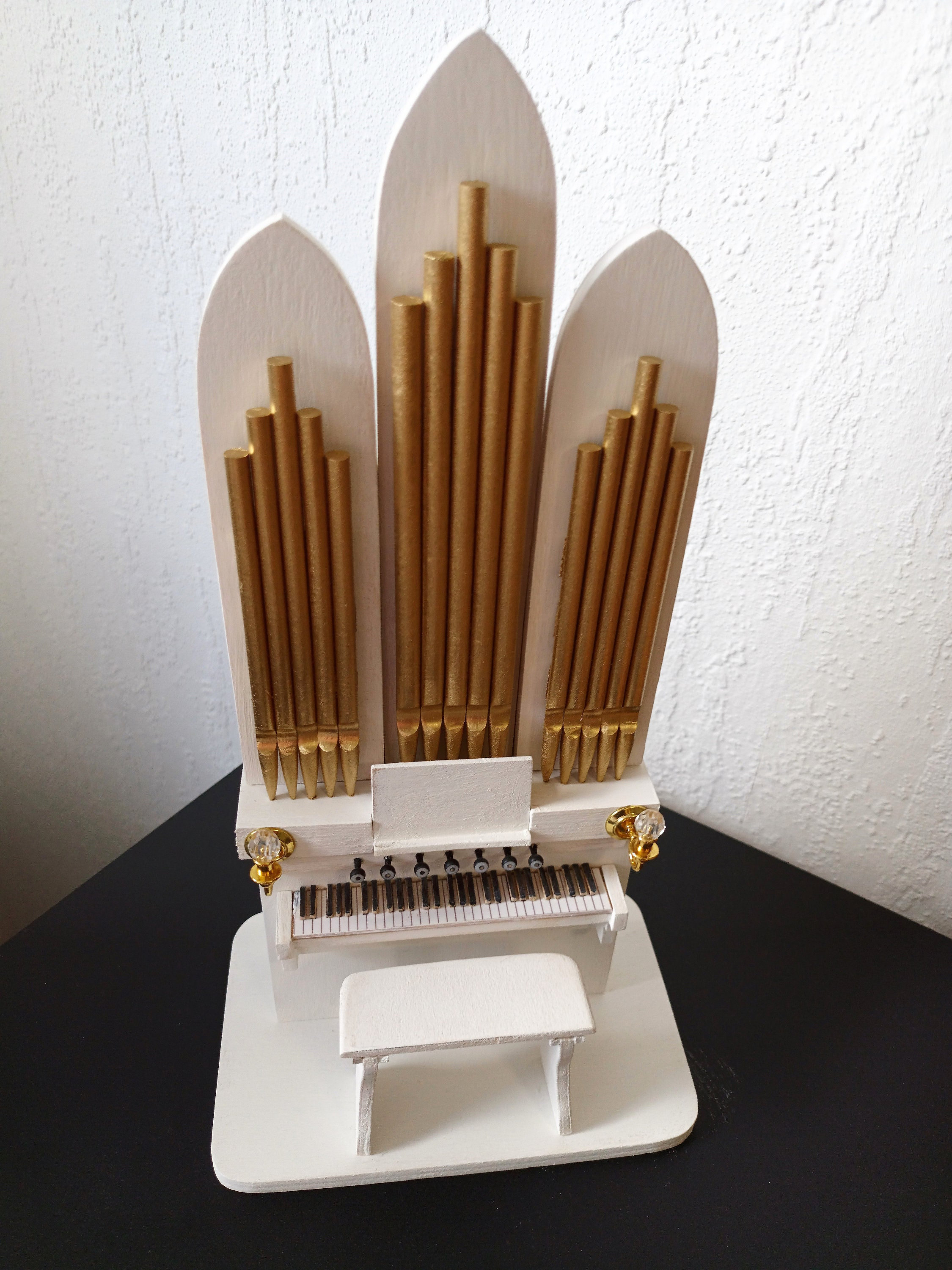Art Decore Miniature Organ Model Made by Hand White Chalk - Etsy