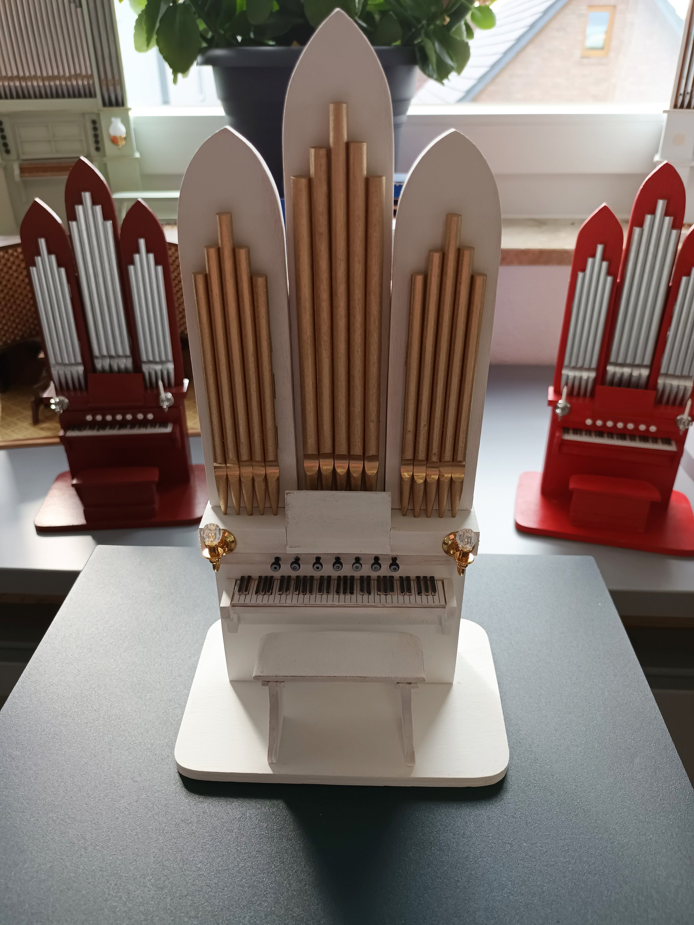 Art Decore Miniature Organ Model Made by Hand White Chalk - Etsy