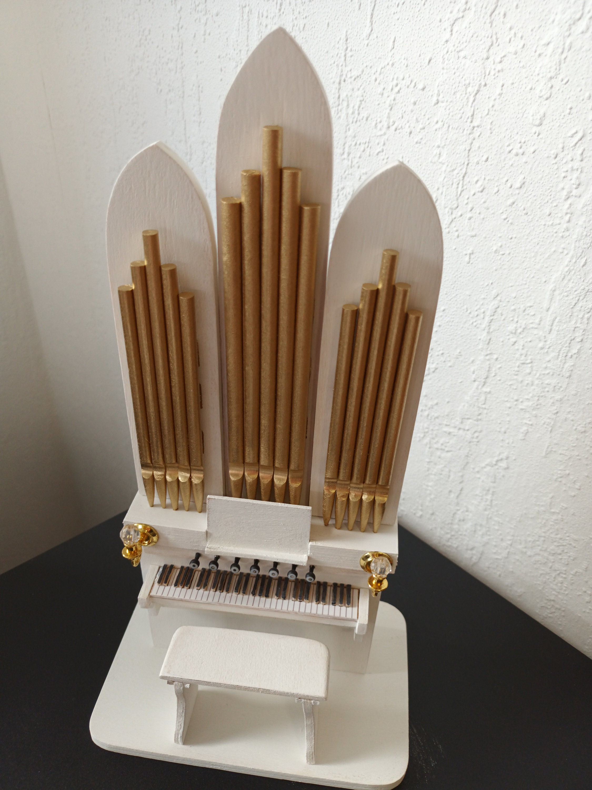 Art Decore Miniature Organ Model Made by Hand White Chalk - Etsy