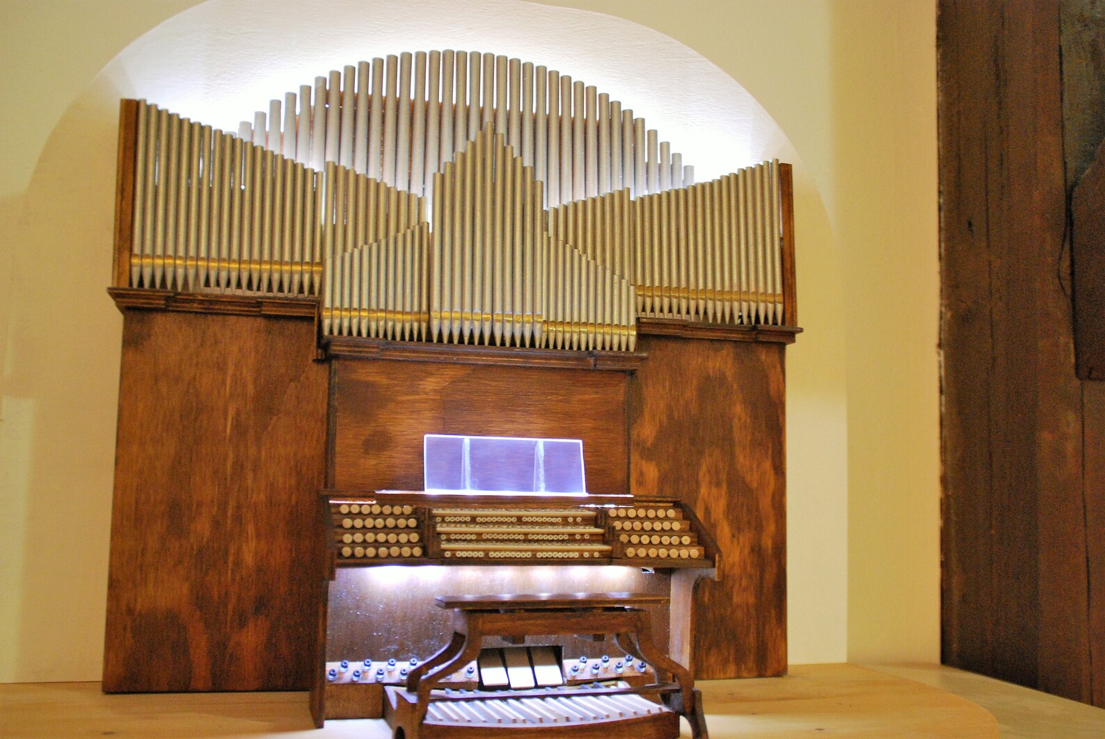Miniature Organ Model Console and Pipe Brochure Handcrafted Illuminated ...