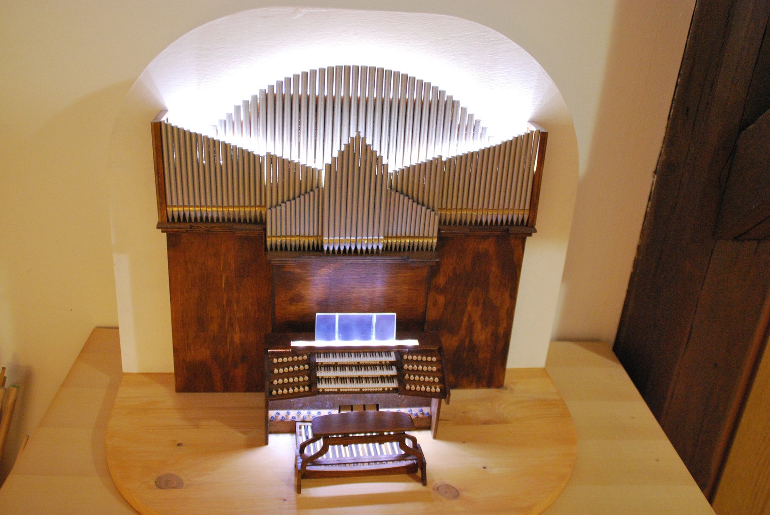 Miniature Organ Model Console and Pipe Brochure Handcrafted Illuminated ...