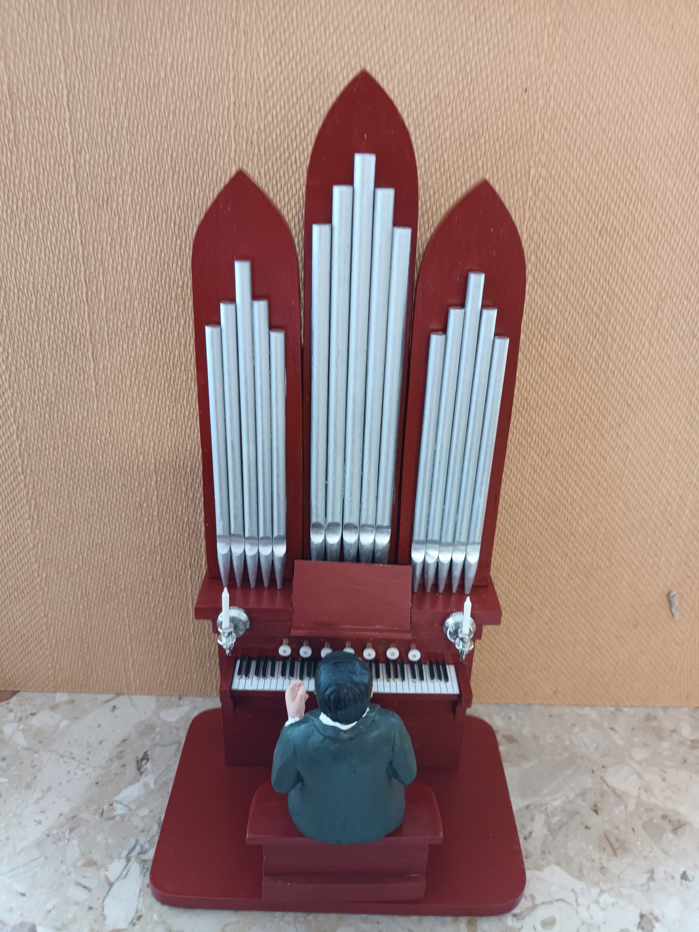 Art Decore - Handmade Miniature Organ Model Nordic Red - Etsy