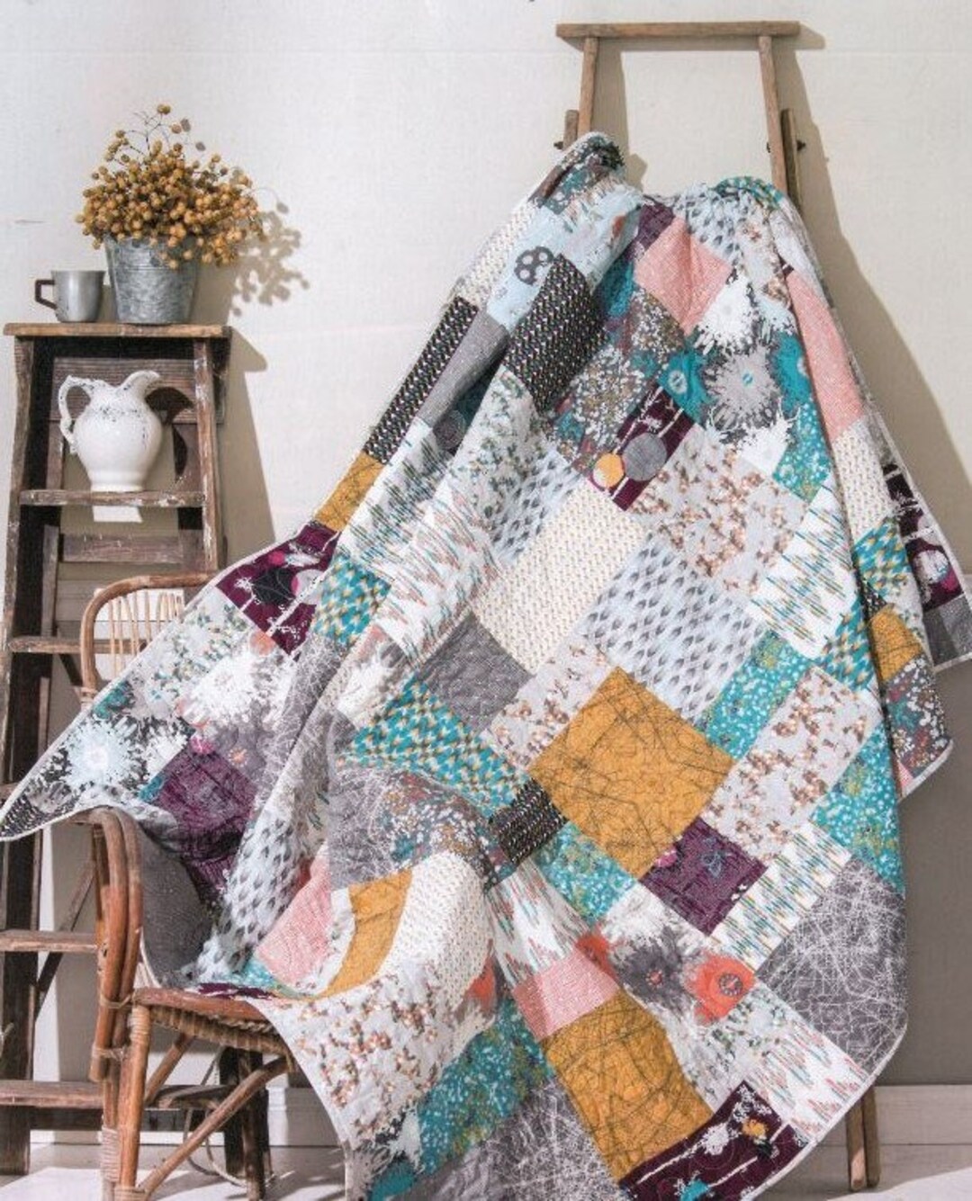 Modern Quilt Pattern, PDF Instant Download, Beginnings Quilt Pattern ...