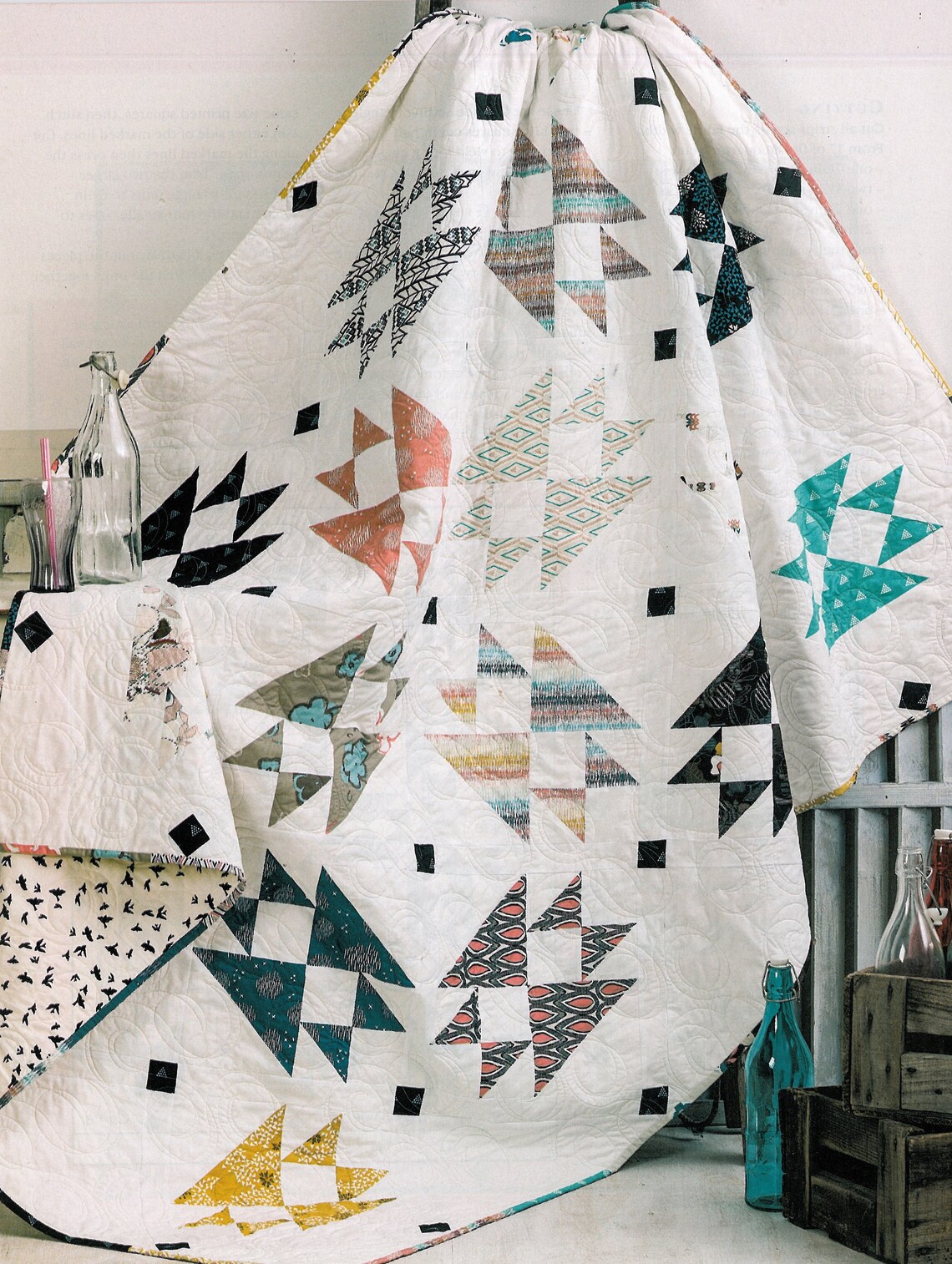 Modern Quilt Pattern, PDF Instant Download, Tribal Dance Quilt Pattern ...