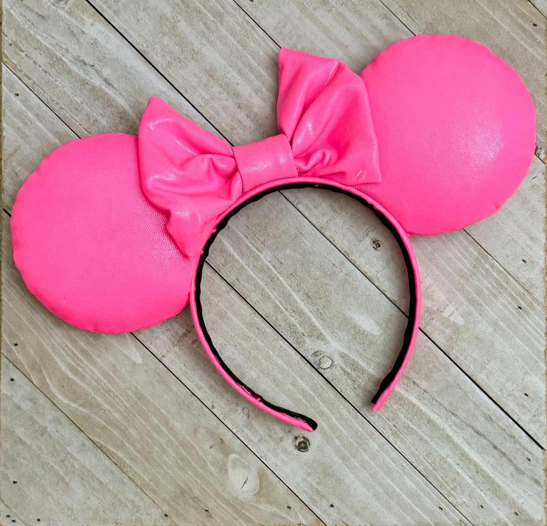 Neon Pink Latex Mouse Ears Sequin Mouse Ears Piglet Mouse Ears Headband ...