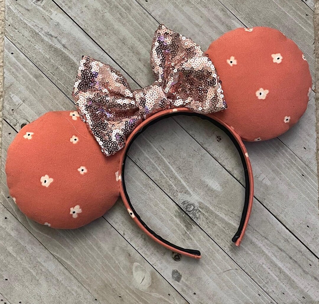 Floral Mouse Ears Flower and Garden Ears Cottage Core Pink Yellow ...