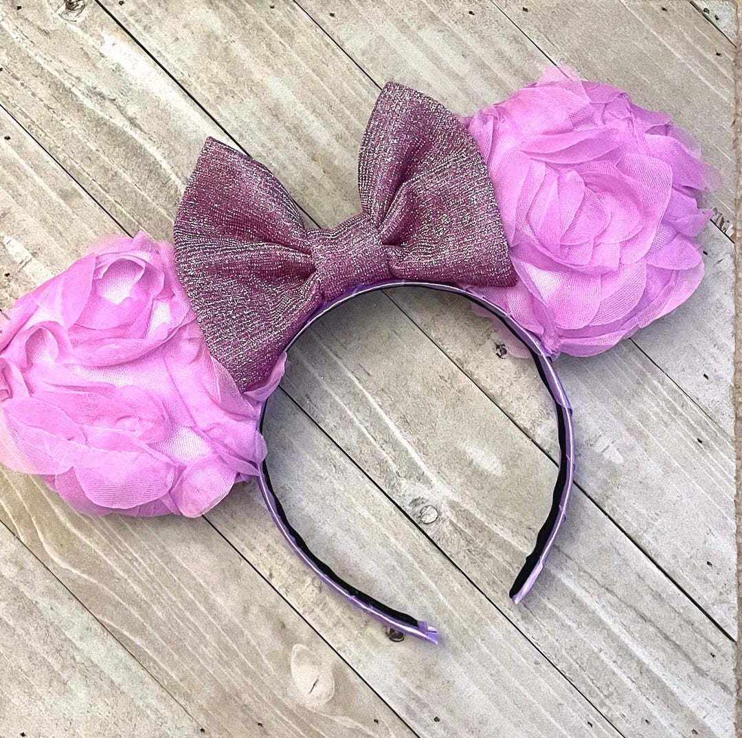 Purple Rosette Mouse Ears Floral Mouse Ears Flower and Garden Ears ...