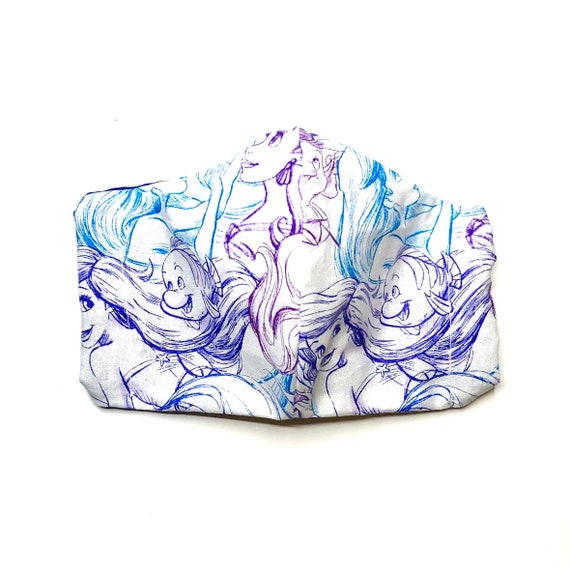 Princess Ariel Disney the Little Mermaid Reusable Face Mask - Etsy