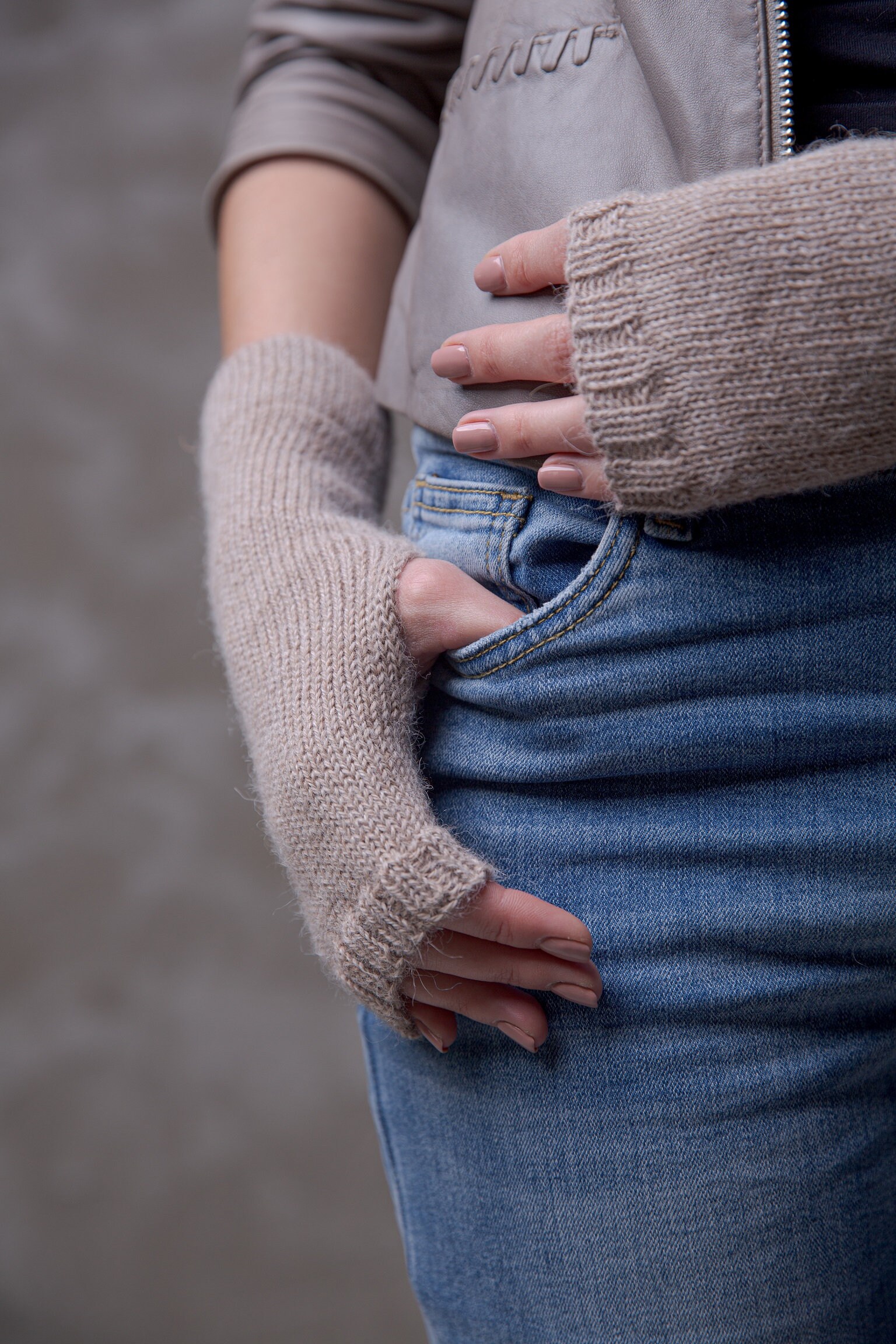 Alpaca Wool Arm Warmers, Knitted Wrist Warmers, Fingerless Gloves, Hand ...