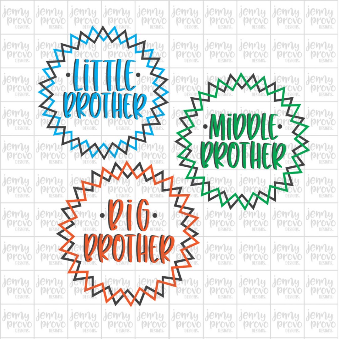 Little/middle/big Brother With Spiky Circles - Cutting File in SVG, EPS ...
