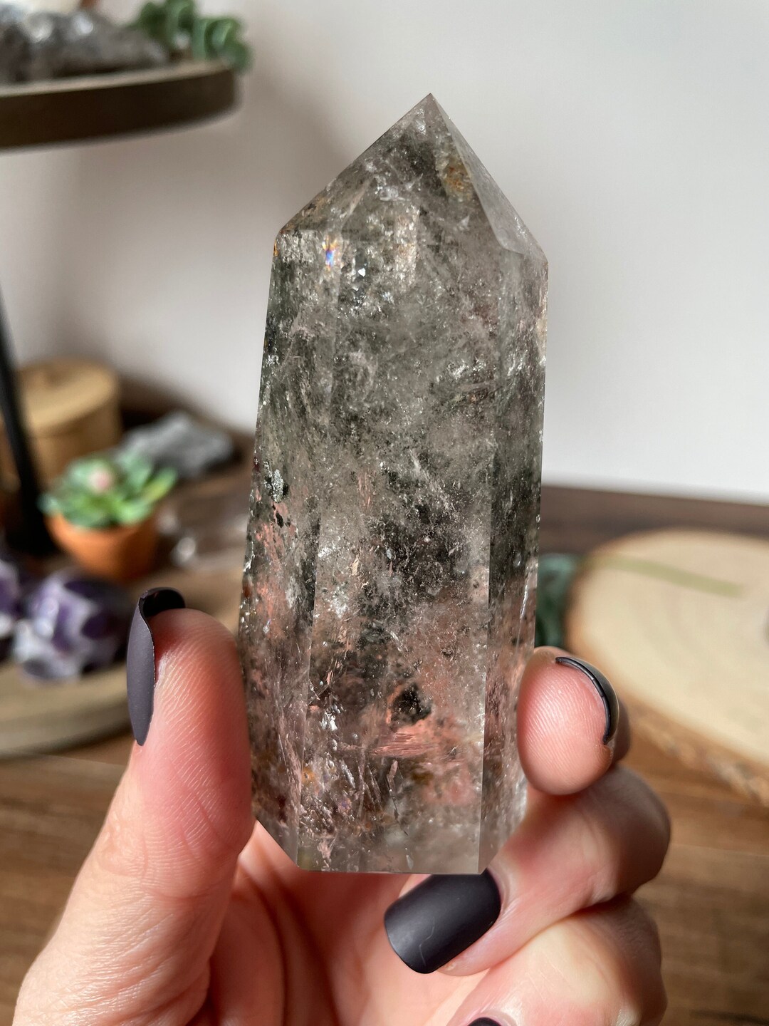 Garden Quartz/ Lodolite Quartz /scenic Quartz/ Shaman Quartz/ 2.91 ...