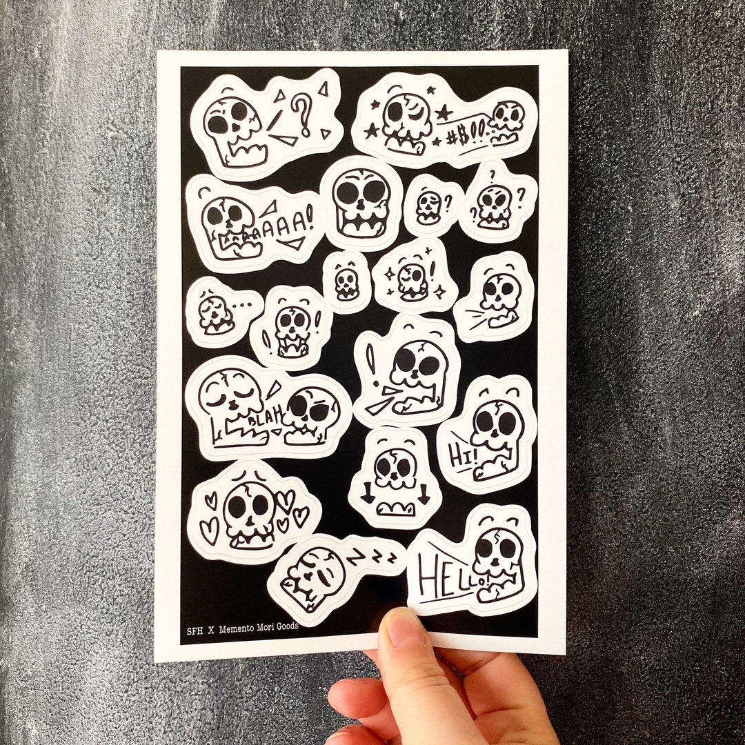 Skull Sticker Sheet - Etsy