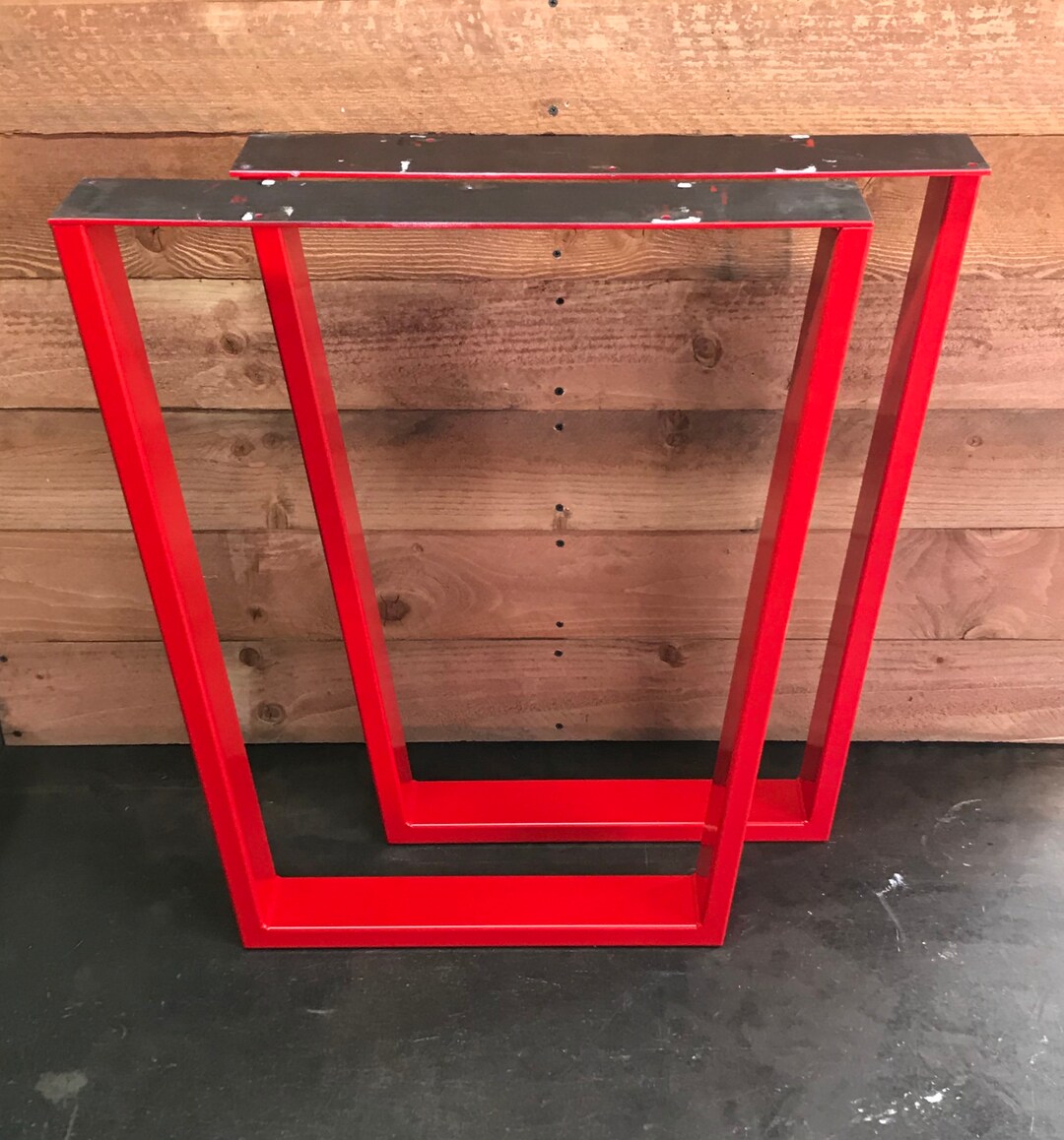Metal Table Legs, 3x1 Tapered Red (set of 2) - Etsy