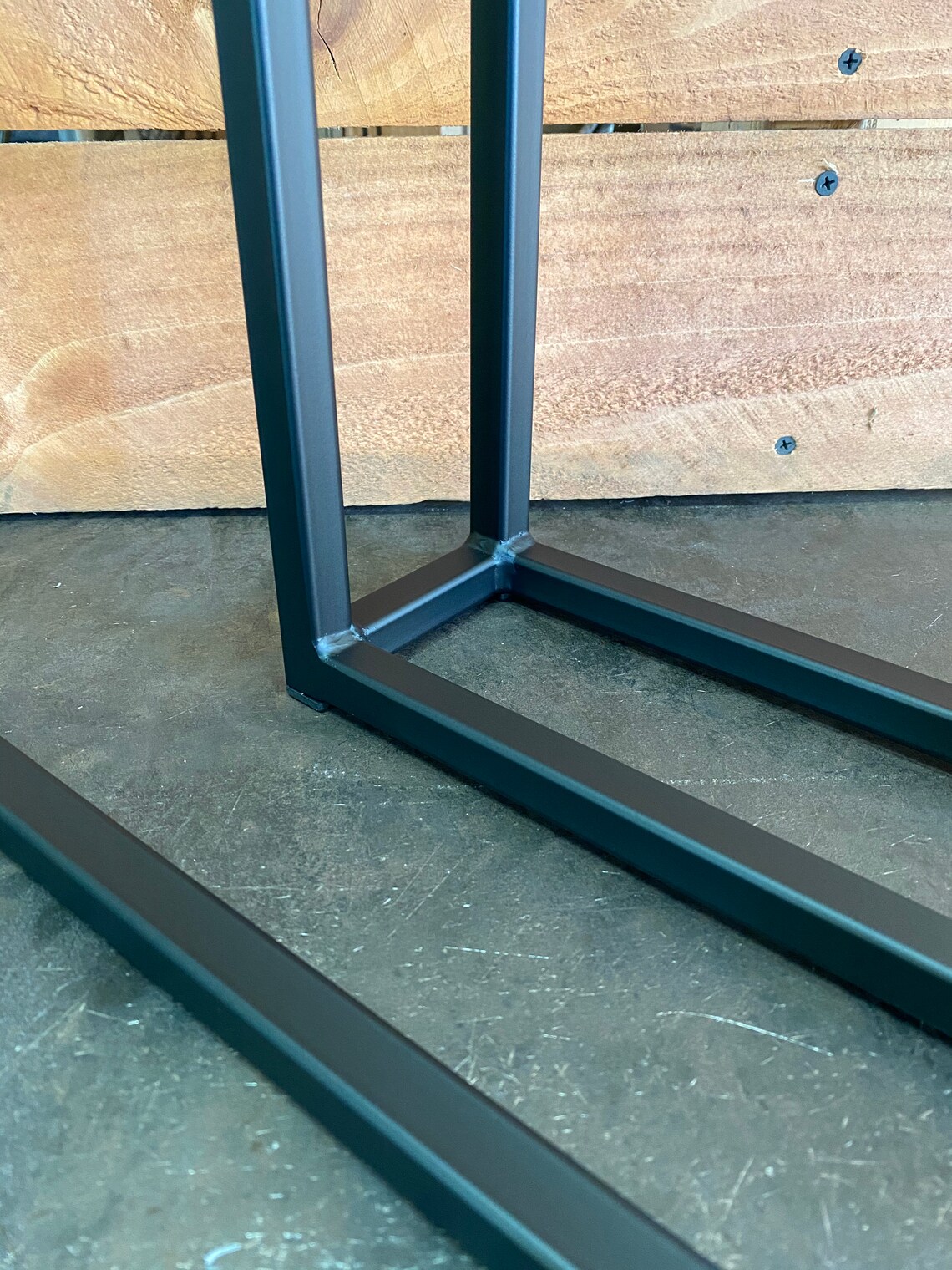 Metal table Legs 5/8 U Flat Black Set of 2 | Etsy