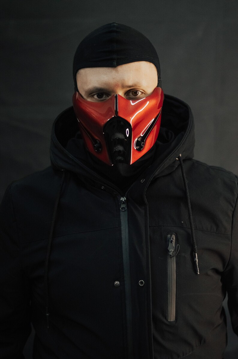 Mortal kombat ninja mask sub zero red | Etsy