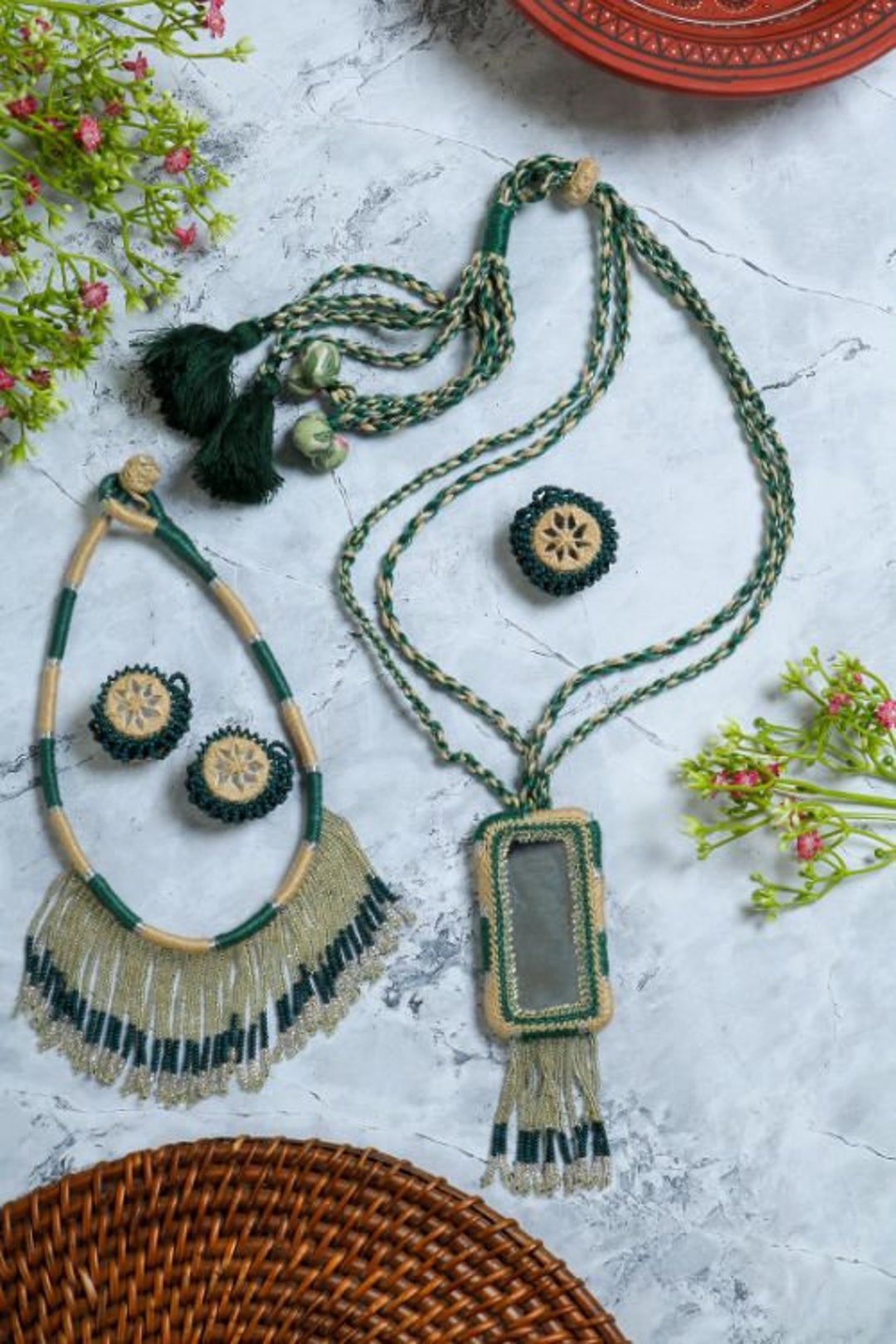 Antarang GREEN Jumki Full Set Hand Made by Divyang Rural Women Artisans ...