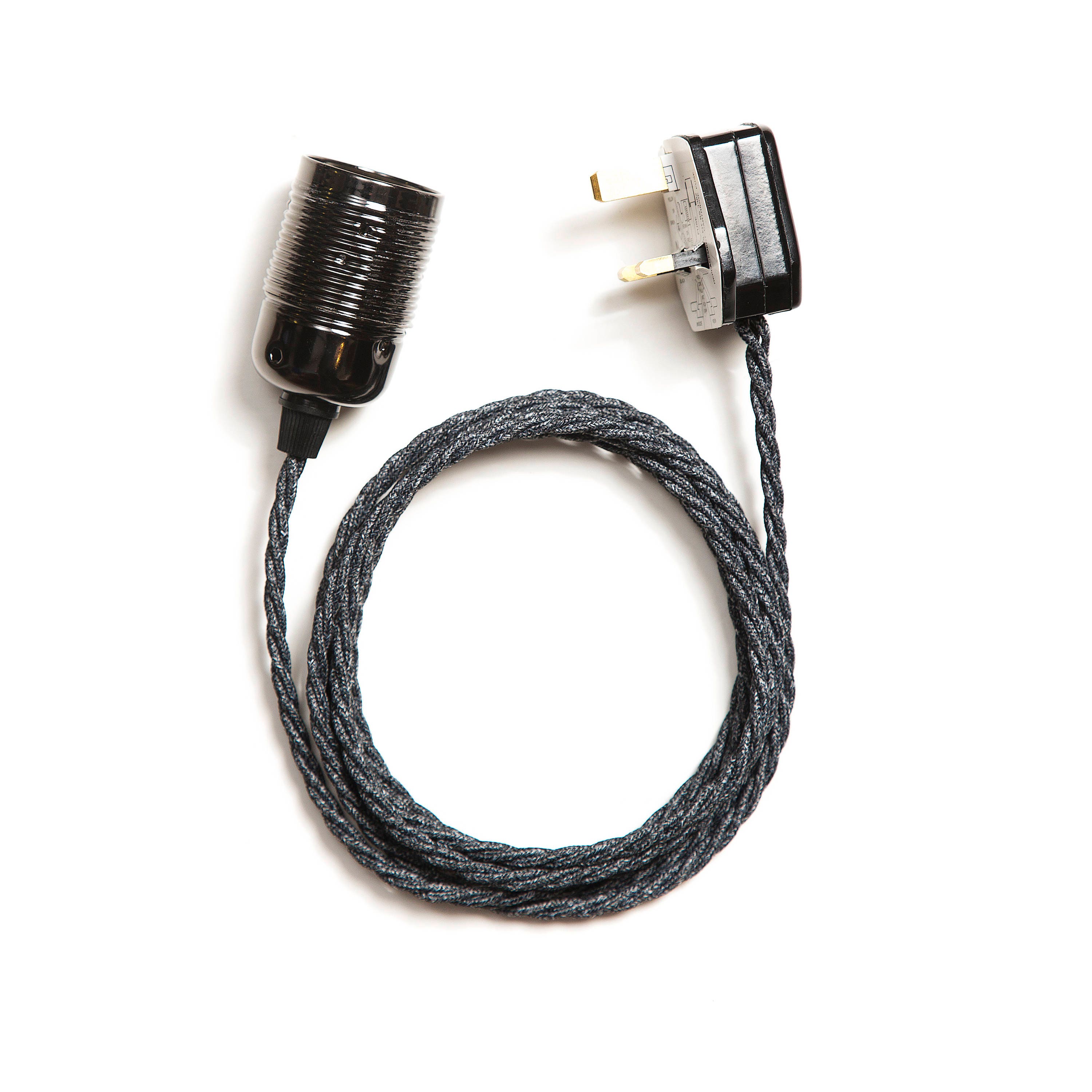 Twisted Fabric Flex Cable Plug in Pendant Lamp Light With - Etsy UK