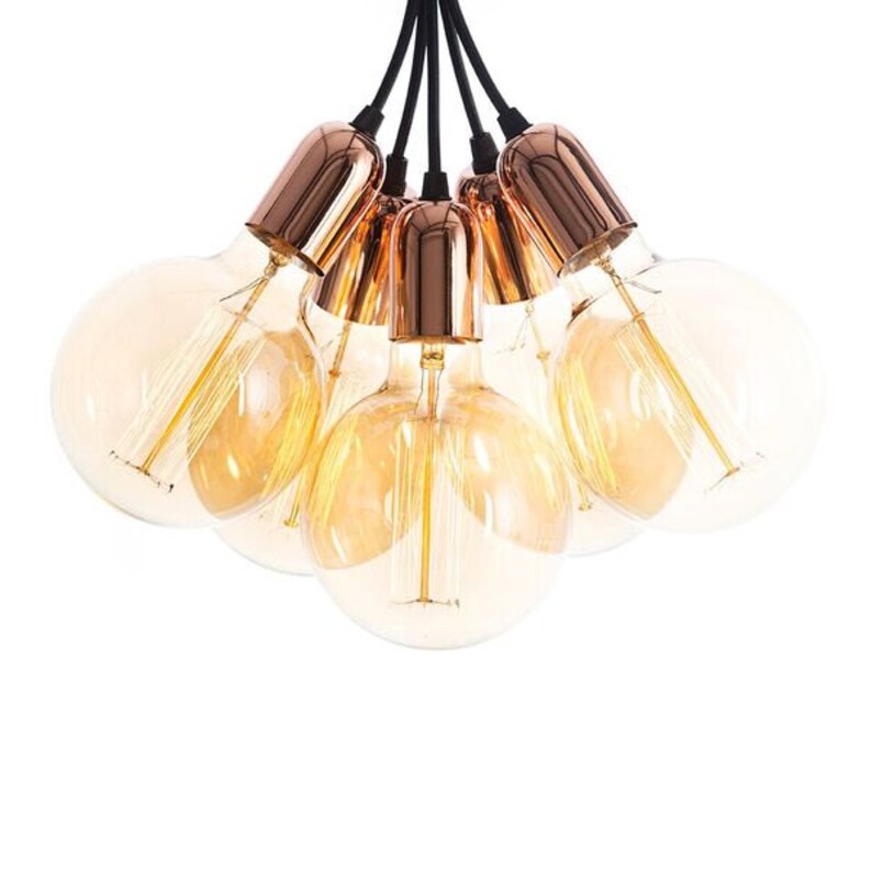 E27 Copper Ceiling Lighting Pendant Light Cluster - Etsy UK