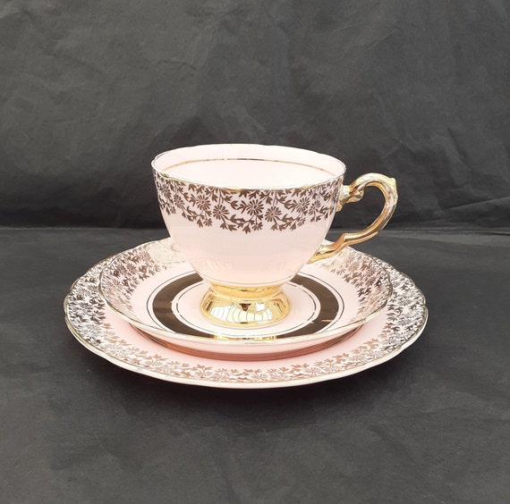 Tuscan 'ashley' Vintage Tea Trio in Powder Pink Fine - Etsy