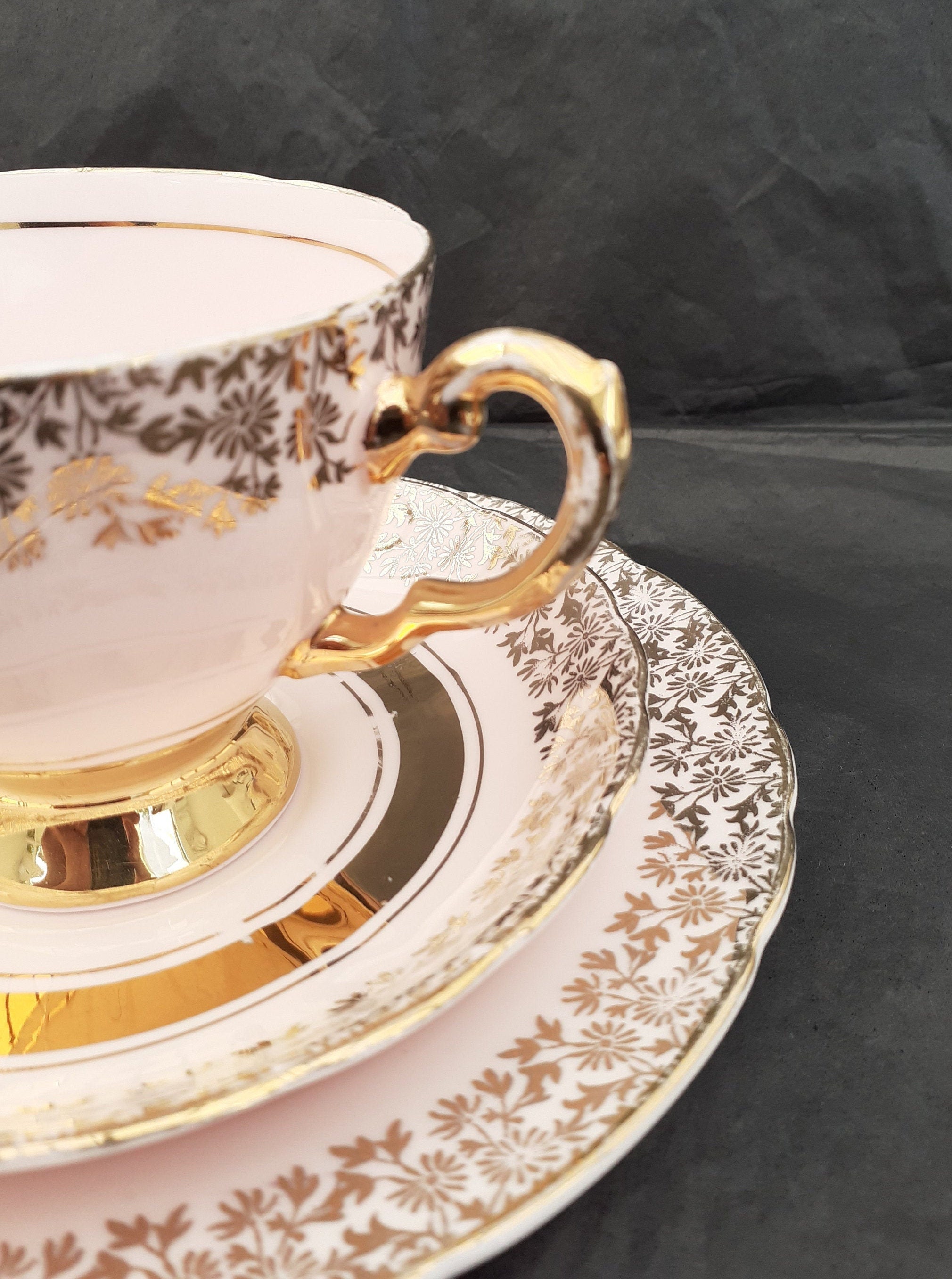 Tuscan 'ashley' Vintage Tea Trio in Powder Pink Fine - Etsy
