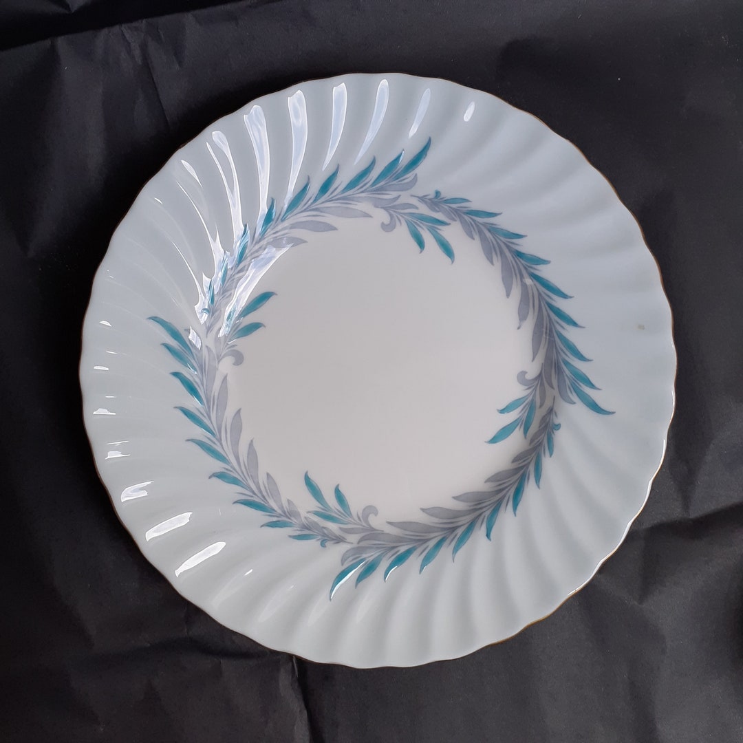 Vintage Minton Ice Blue 'symphony' Fluted Swirled Tea Plate With Blue ...