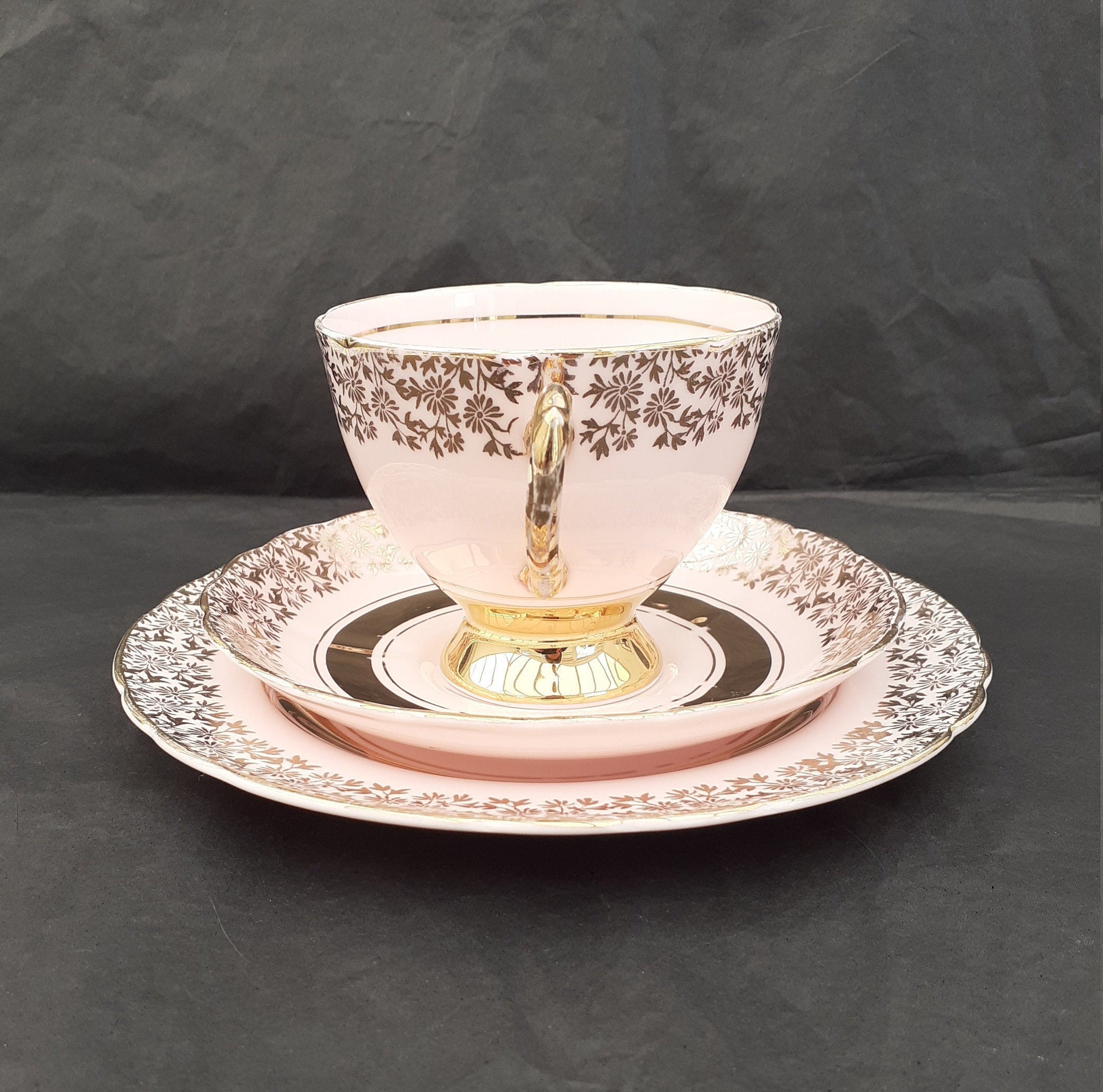 Tuscan 'ashley' Vintage Tea Trio in Powder Pink Fine - Etsy