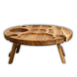 Wine Serving Tray Table – Handmade Wooden Wine Holder - Etsy