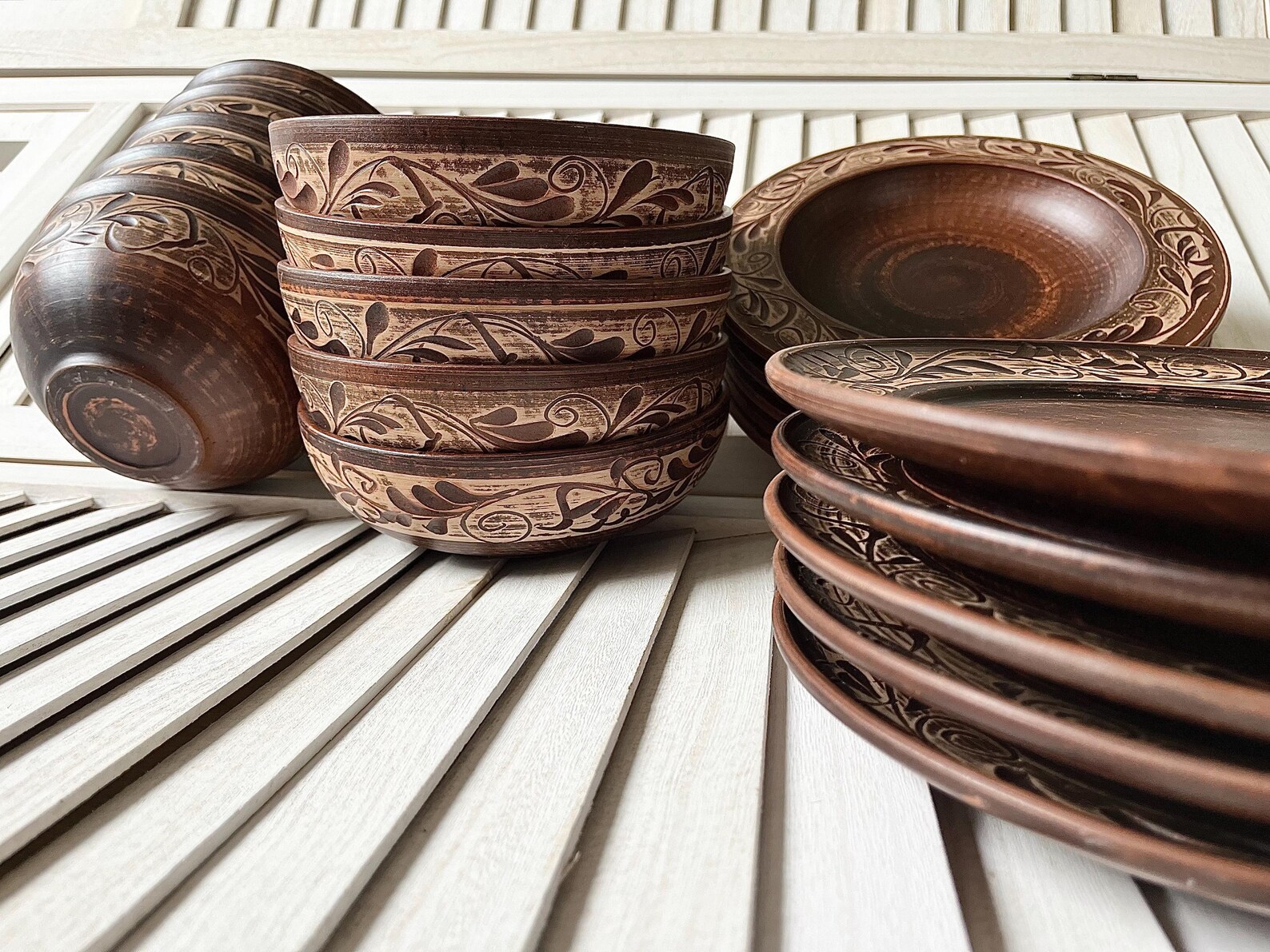 Labspirit | Handmade Terracotta Dinnerware Set: Eco-friendly Red Clay ...