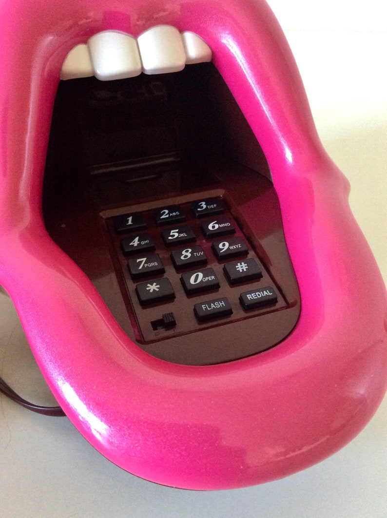 Pink Lips Phone Loud Mouth Telephone Retro Style Land Line - Etsy