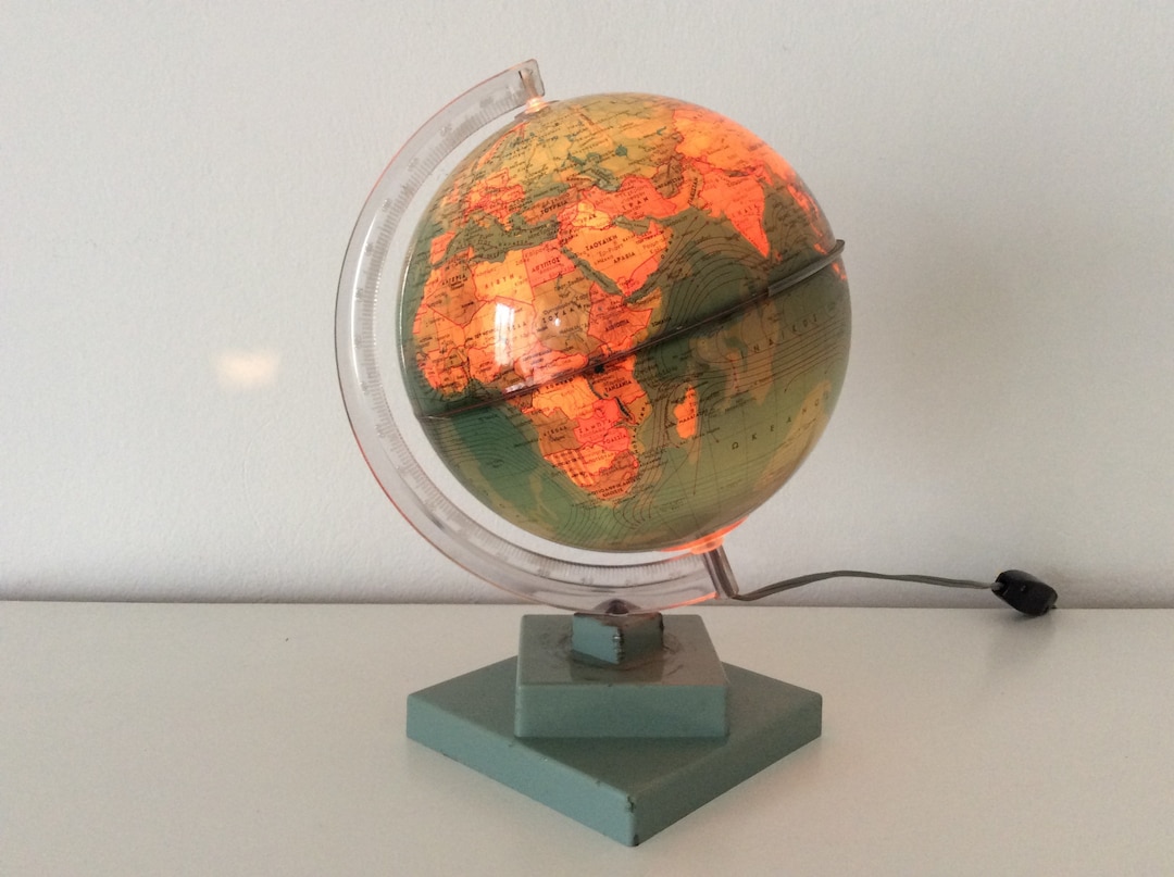 Vintage World Globe Light From the 60s, Earth Globe, Lighting Celestial ...