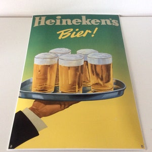 Authentic Large Heineken Beer Advertising Sign, Heineken Curved Enamel ...