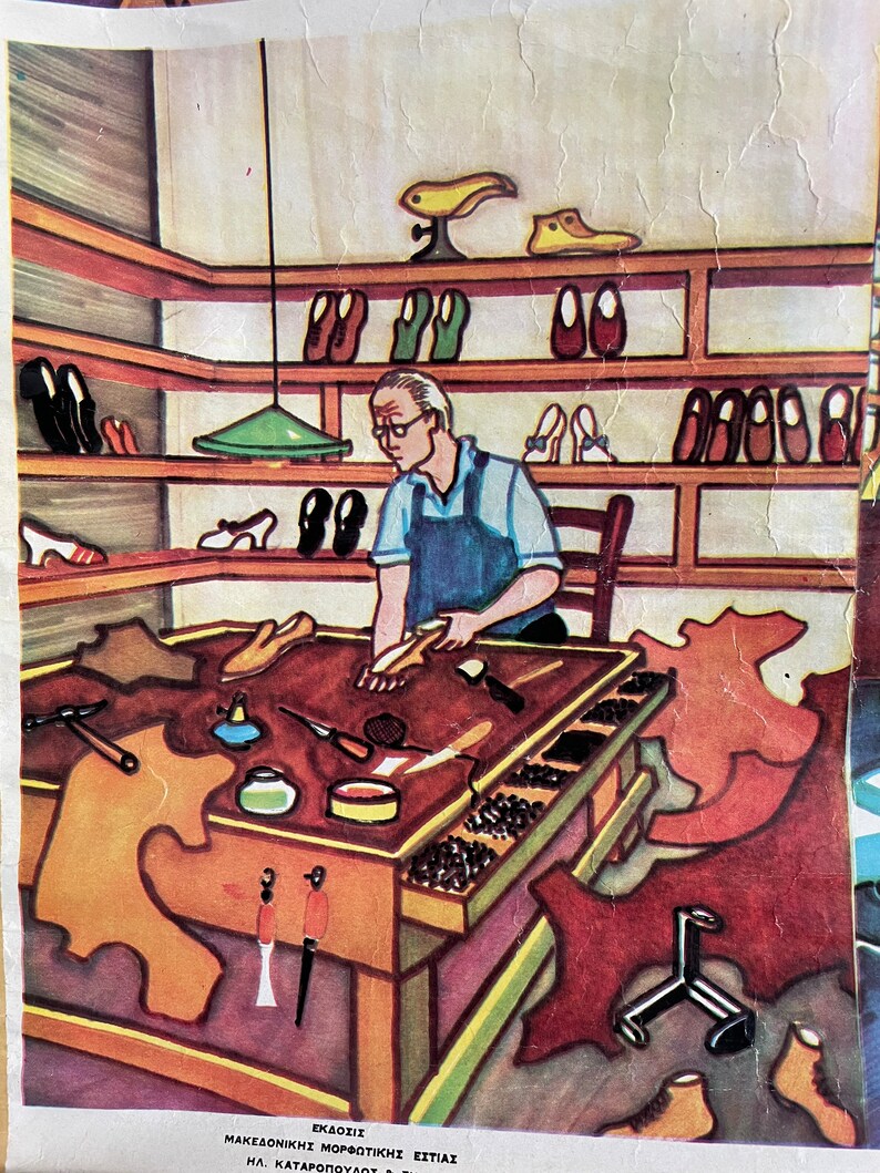 Vintage Pull Down Chart Professions Chart Old School Chart - Etsy