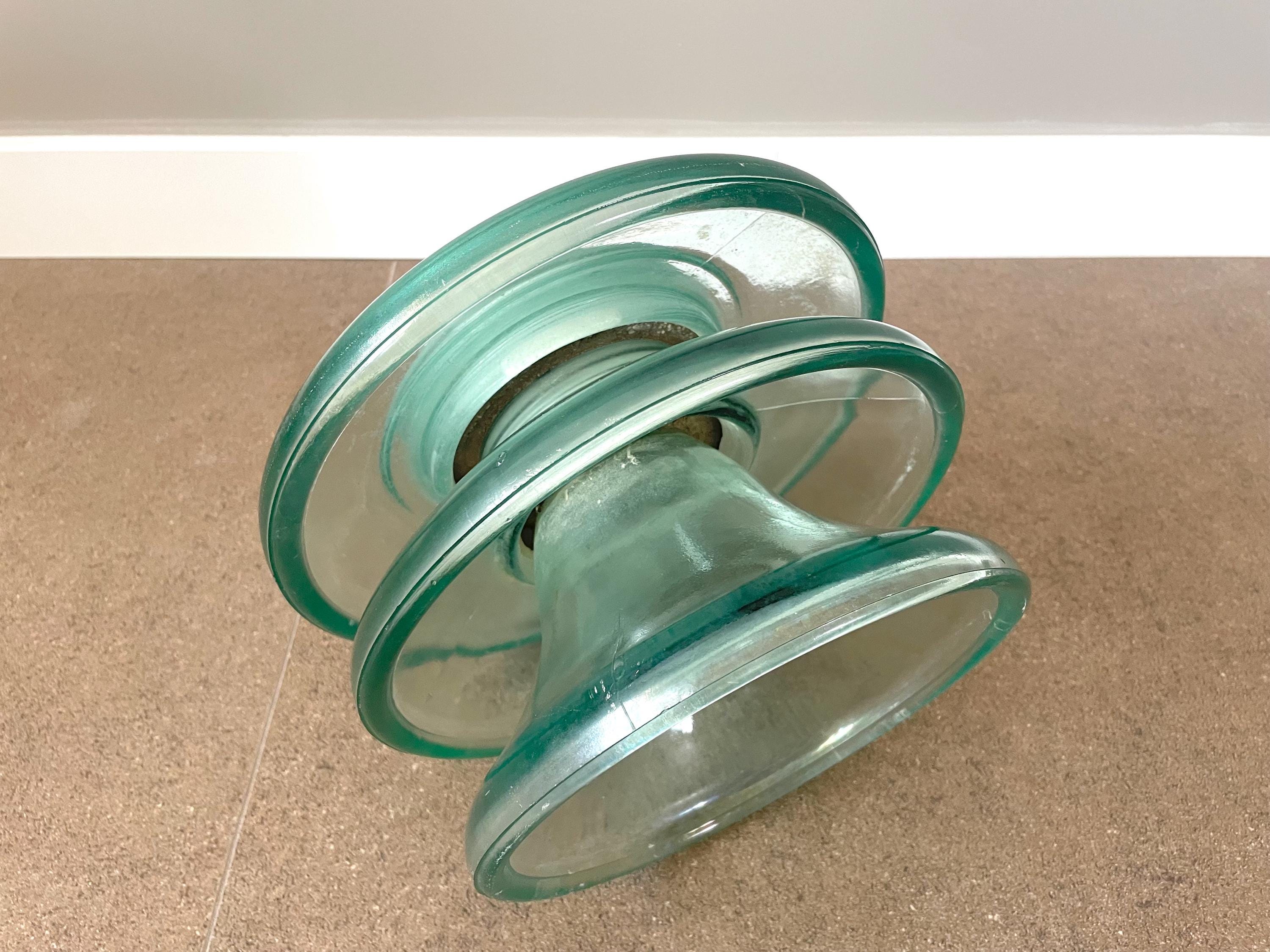 Vintage Light Green Glass Insulator: Extra Large Triple Dome RP-4G 1T ...