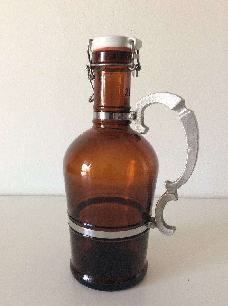 Vintage Large German Beer Jug With Metal Handle and Ceramic | Etsy