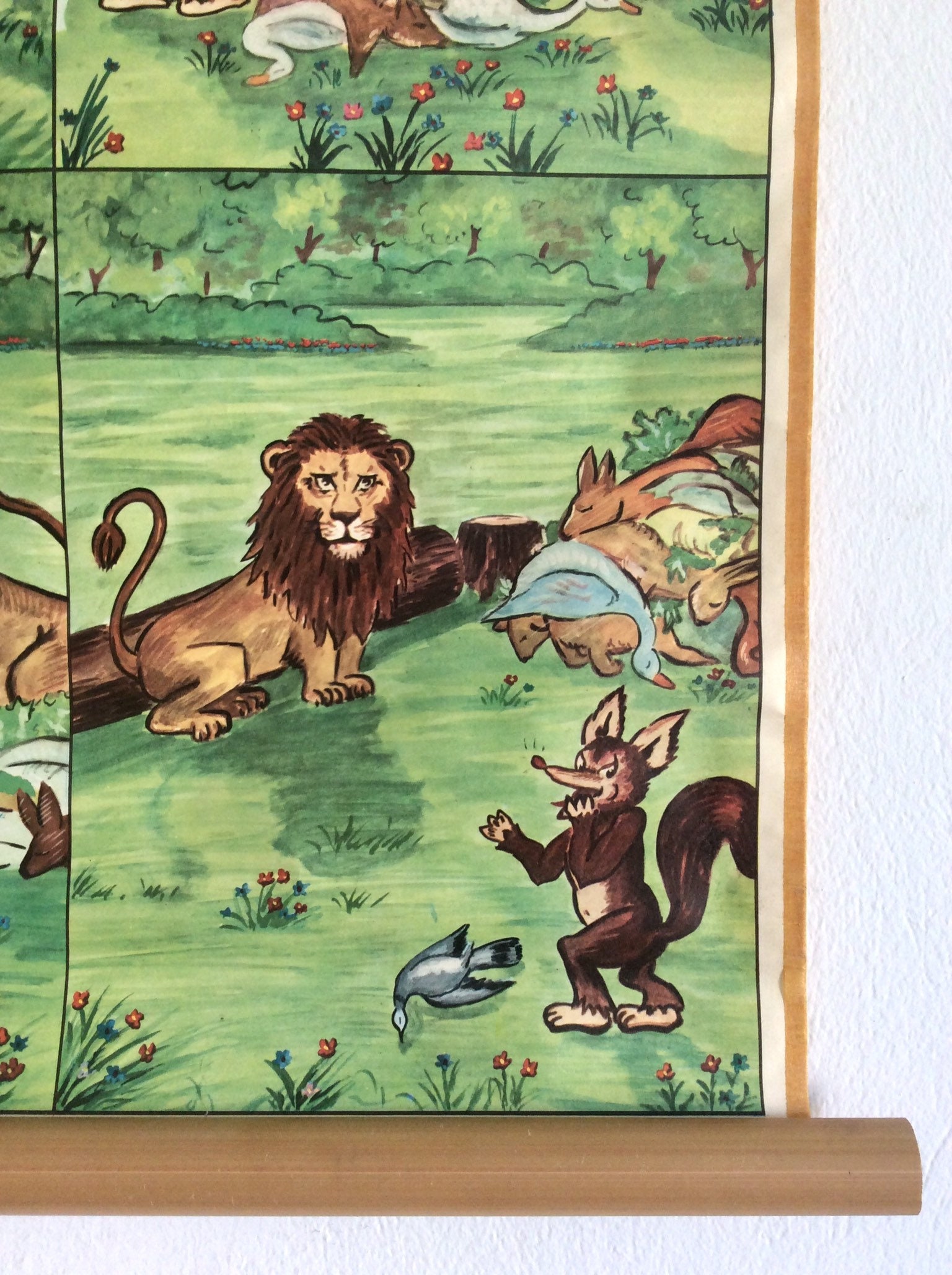 The Lion the Donkey and the Fox Aesop's Fables Pictorial - Etsy