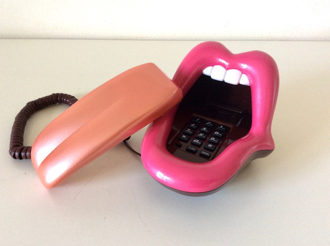 Pink Lips Phone Loud Mouth Telephone Retro Style Land Line - Etsy